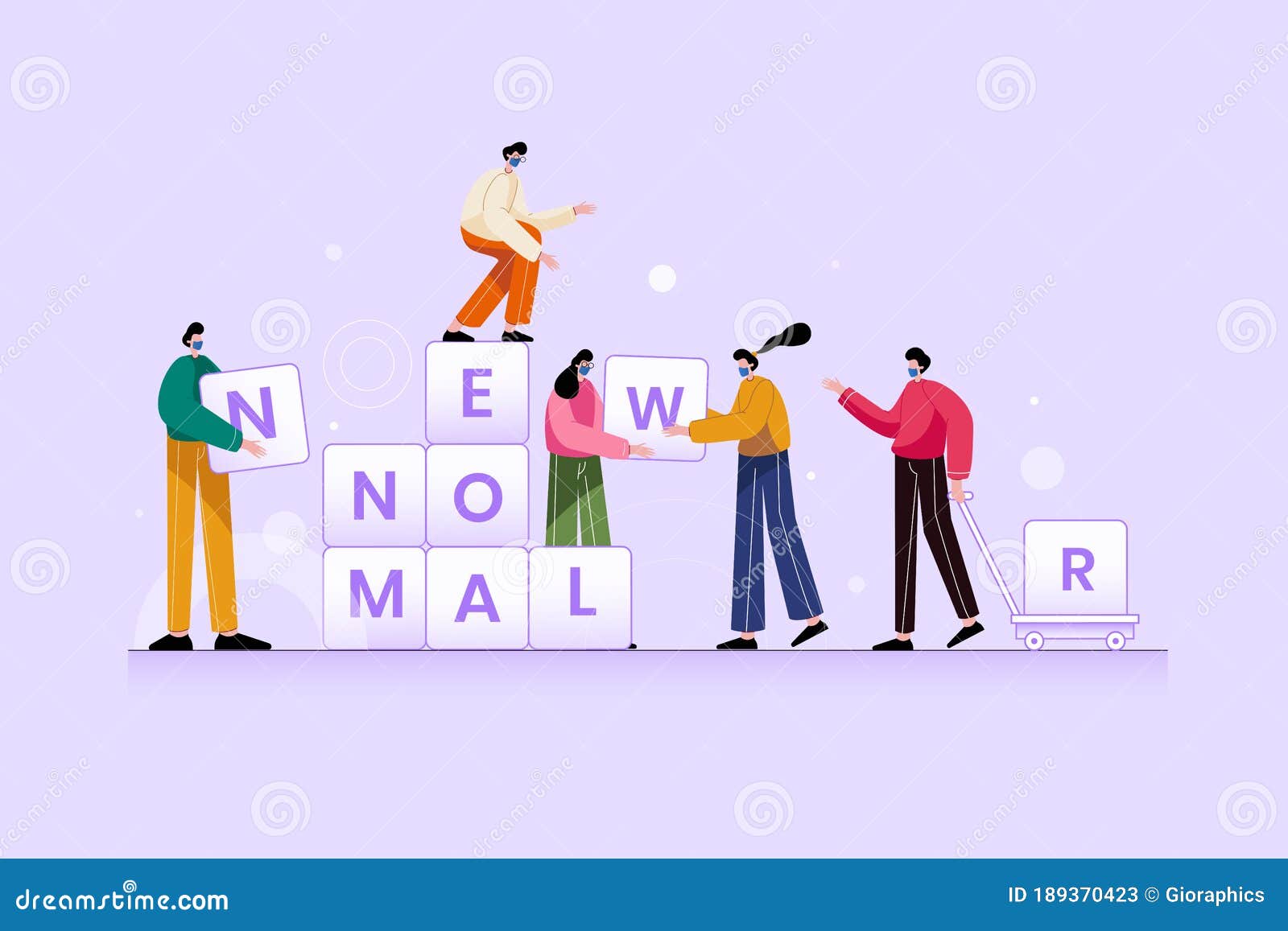 New Normal Character - Flat Vector Illustration Concept Stock Vector ...