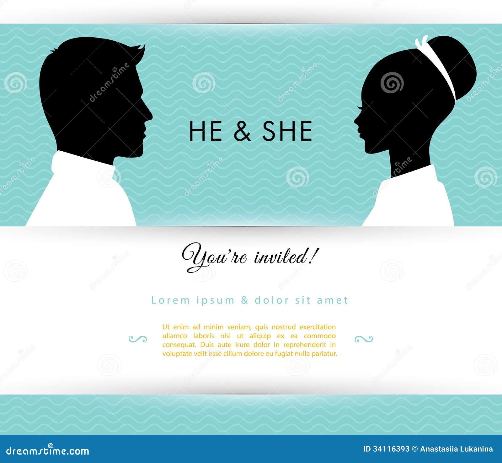 He & she stock vector. Illustration of boyfriend - 34116393