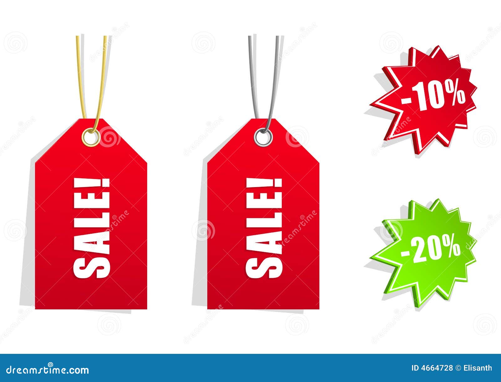 Vector Illustration of 4 Sales Stickers Stock Vector - Illustration of ...