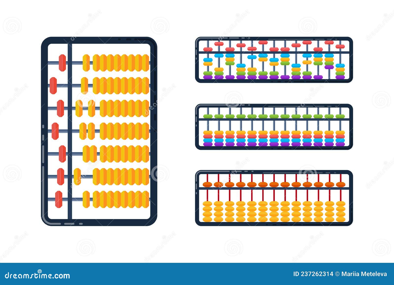 Vector Illustration Abacus With Beads. Soroban For Learning Mental ... Vector Illustration Abacus With Beads. Soroban For Learning Mental ...