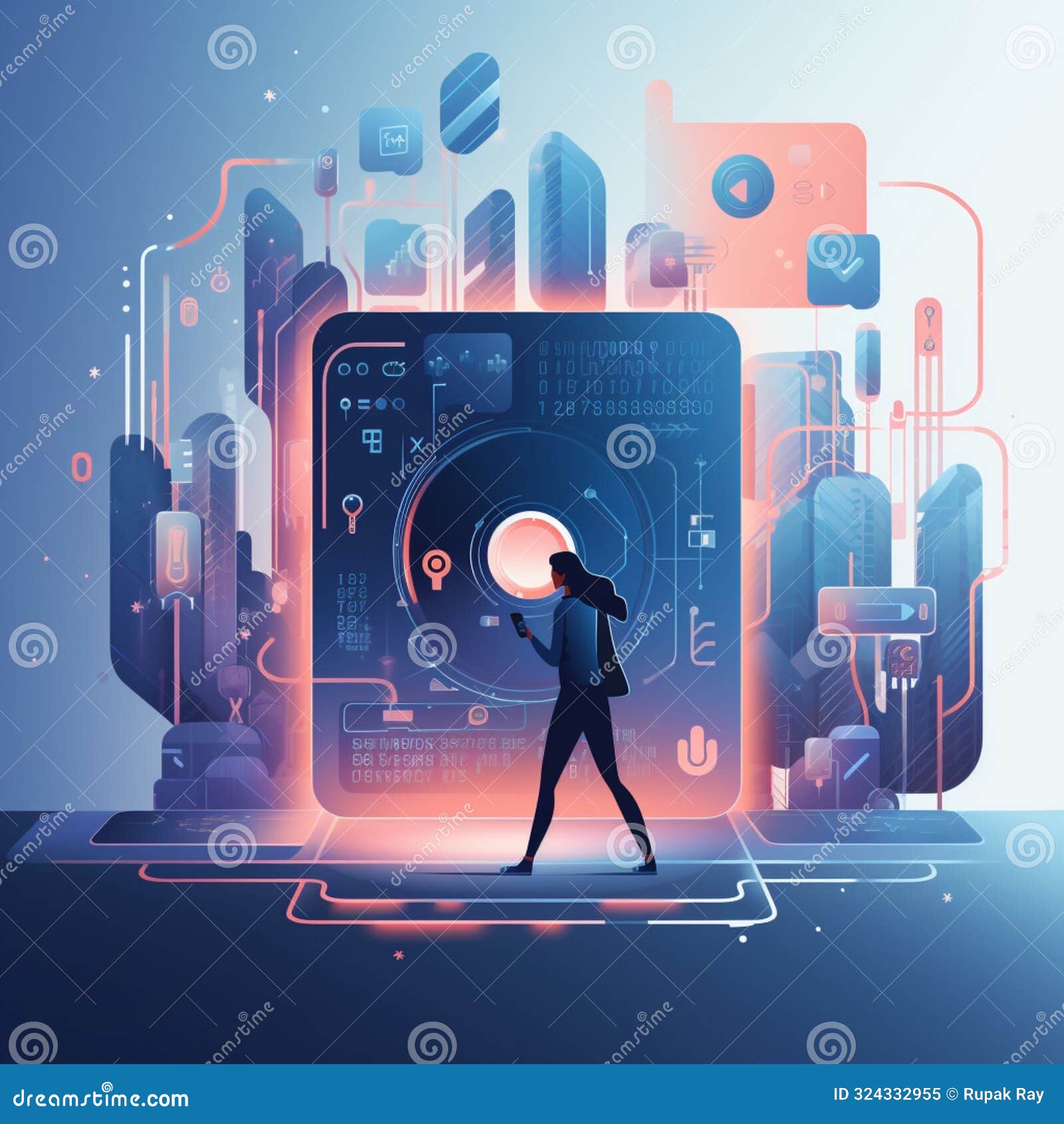 Vector Illustration Abstract Access Control System Concept Stock ... Vector Illustration Abstract Access Control System Concept Stock ...