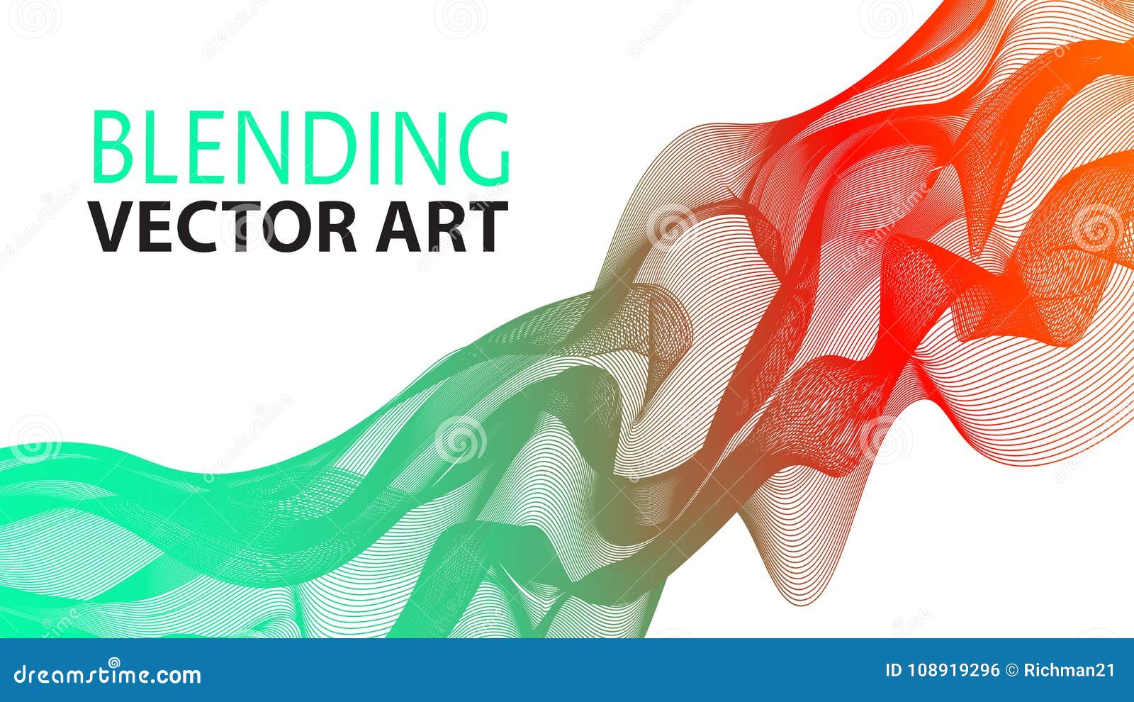 Vector Illustration of an Abstract Background. Blending Art Wave Stock ...