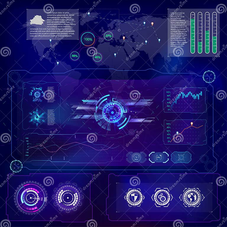 Vector Illustration. Abstract Background with Different Elements of the ...