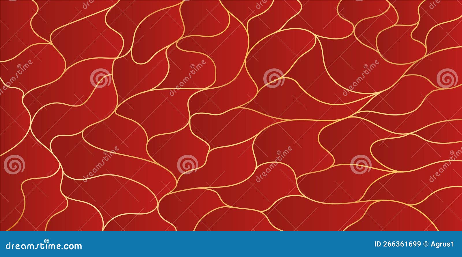 Vector Illustration of Abstract Background with Gold Lines and Red ...