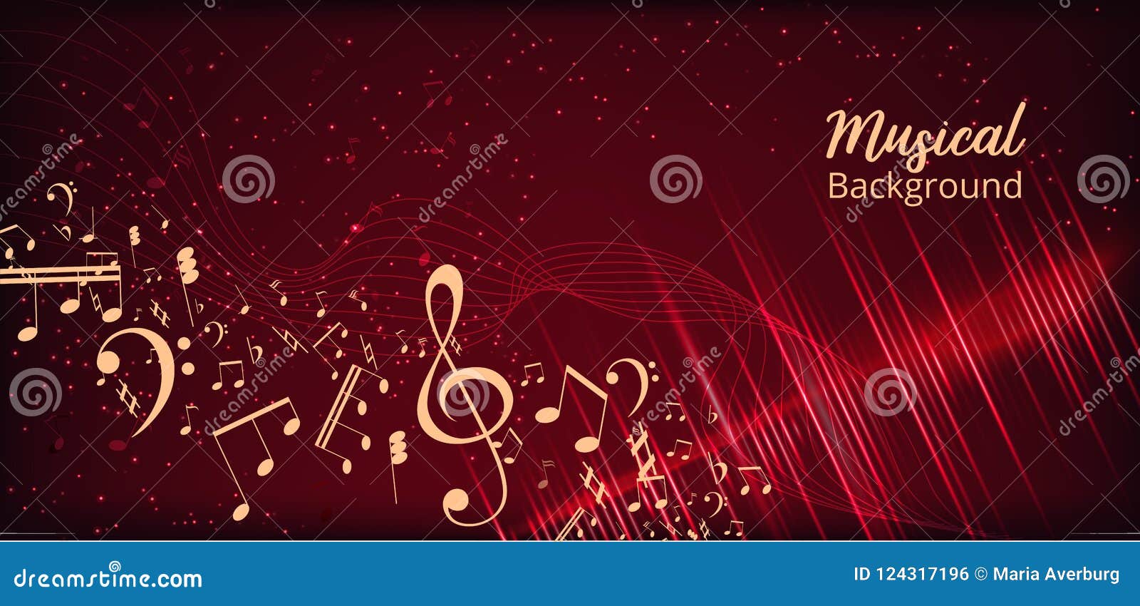 Vector Illustration of an Abstract Background with Music Notes Stock ...