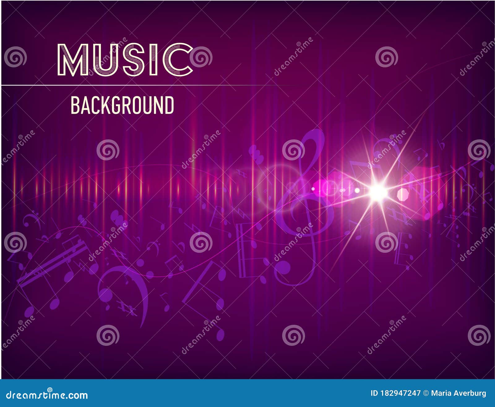 Vector Illustration of an Abstract Background with Music Notes. Music ...