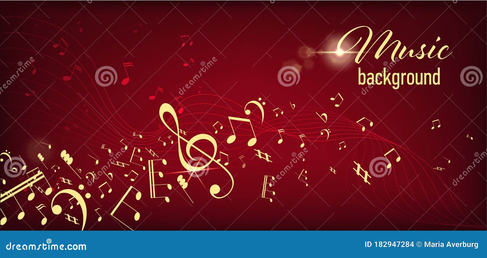 Vector Illustration of an Abstract Background with Music Notes. Music ...