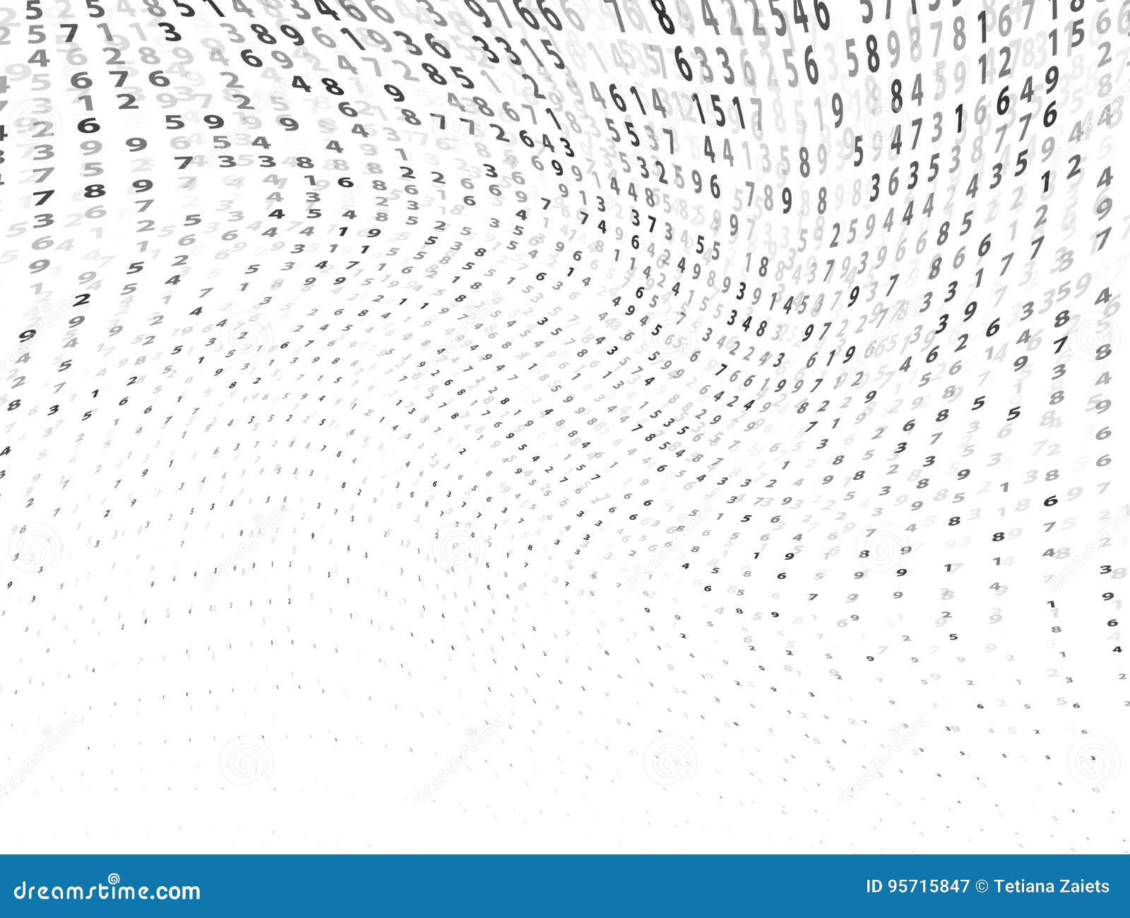 Vector Illustration of Abstract Big Data Numeric Business Background ...