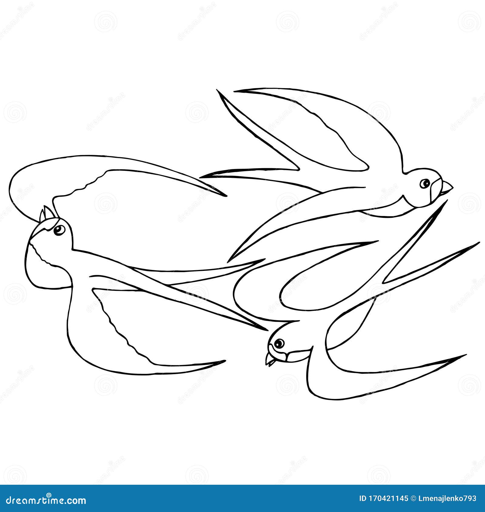 Vector Illustration Abstract Birds in Flight. Stock Illustration ...
