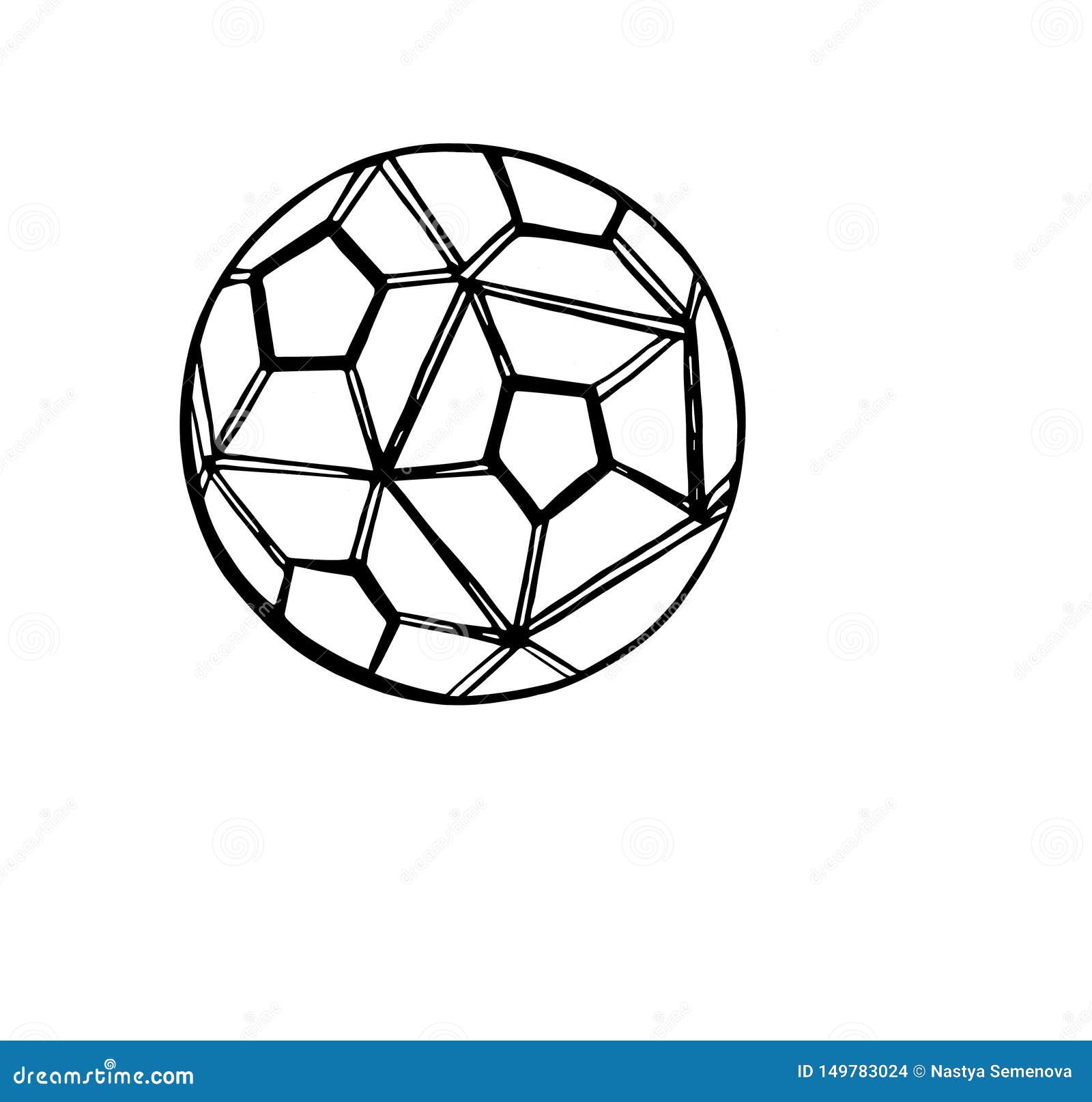 Vector Illustration of the Abstract Contour Soccer Ball Stock Vector ...