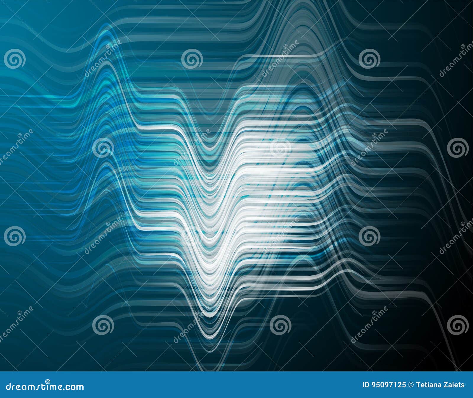 Vector Illustration of Abstract Blue Wave Background Stock Vector ...