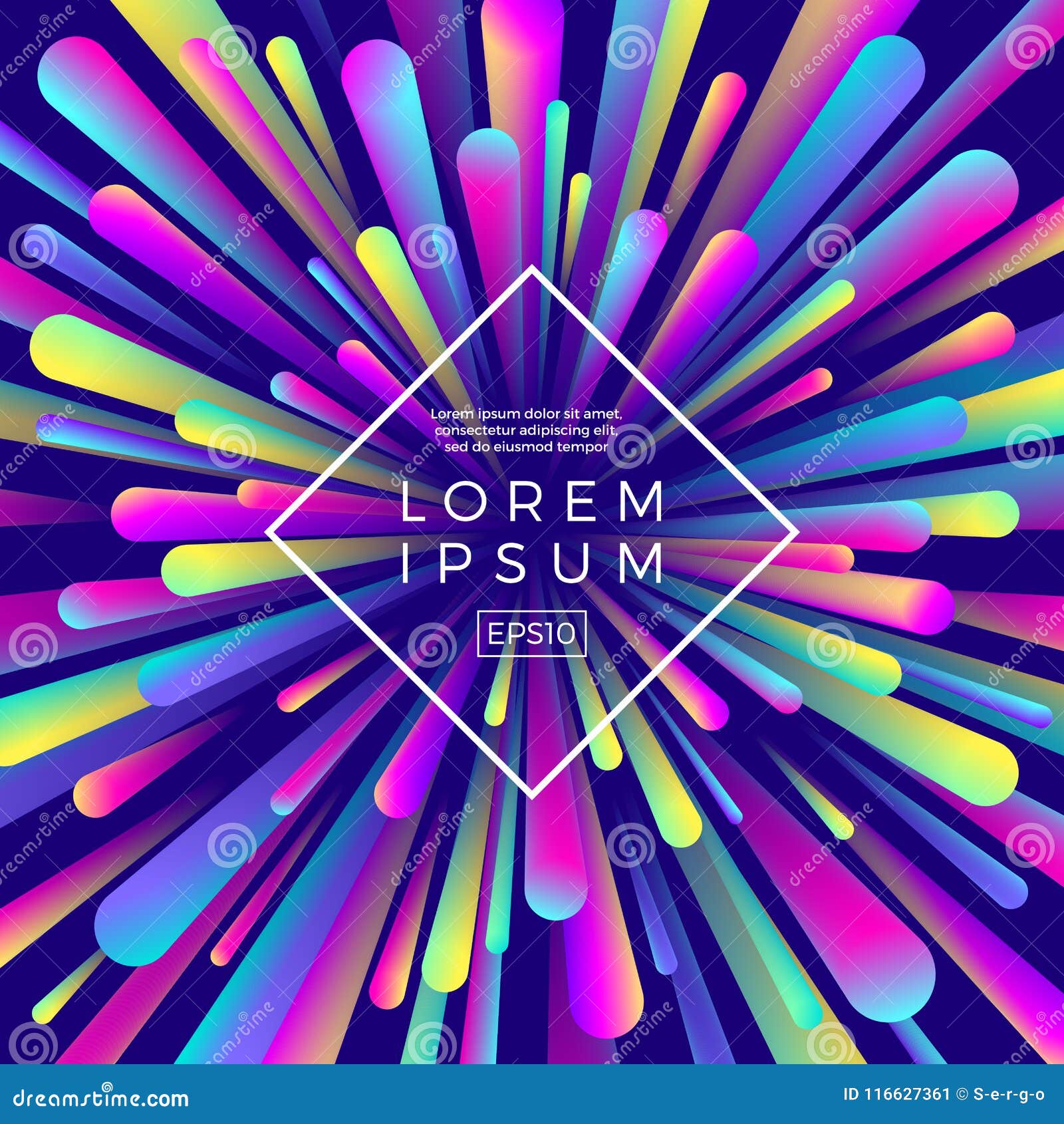 Vector Illustration Abstract Burst Made From Multicolored Gradient
