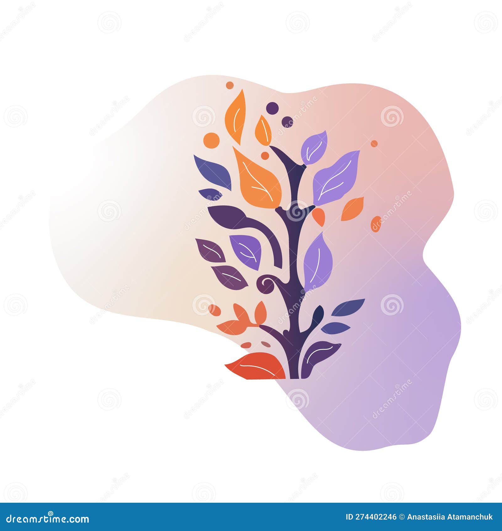 Vector Illustration of an Abstract Bush. an Abstract Tree with Leaves ...