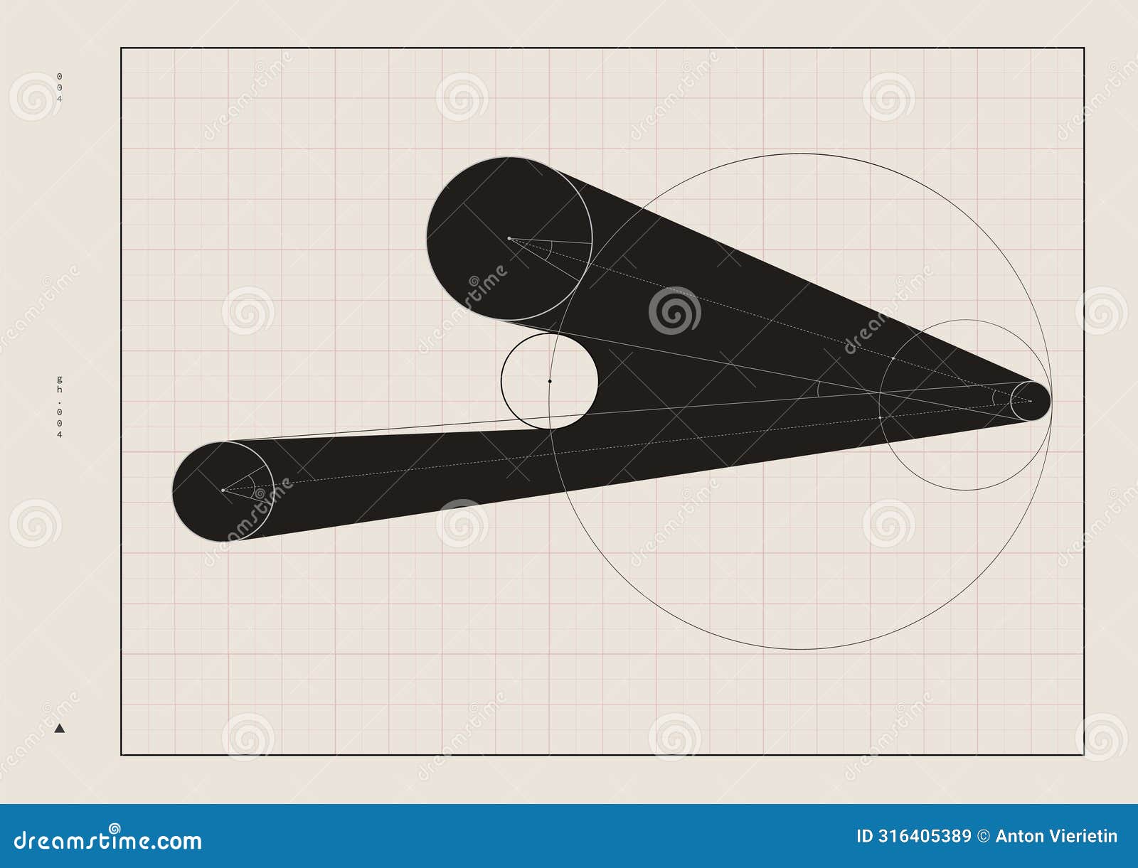 Vector Illustration. Abstract Composition of Black Circles and Geometry ...