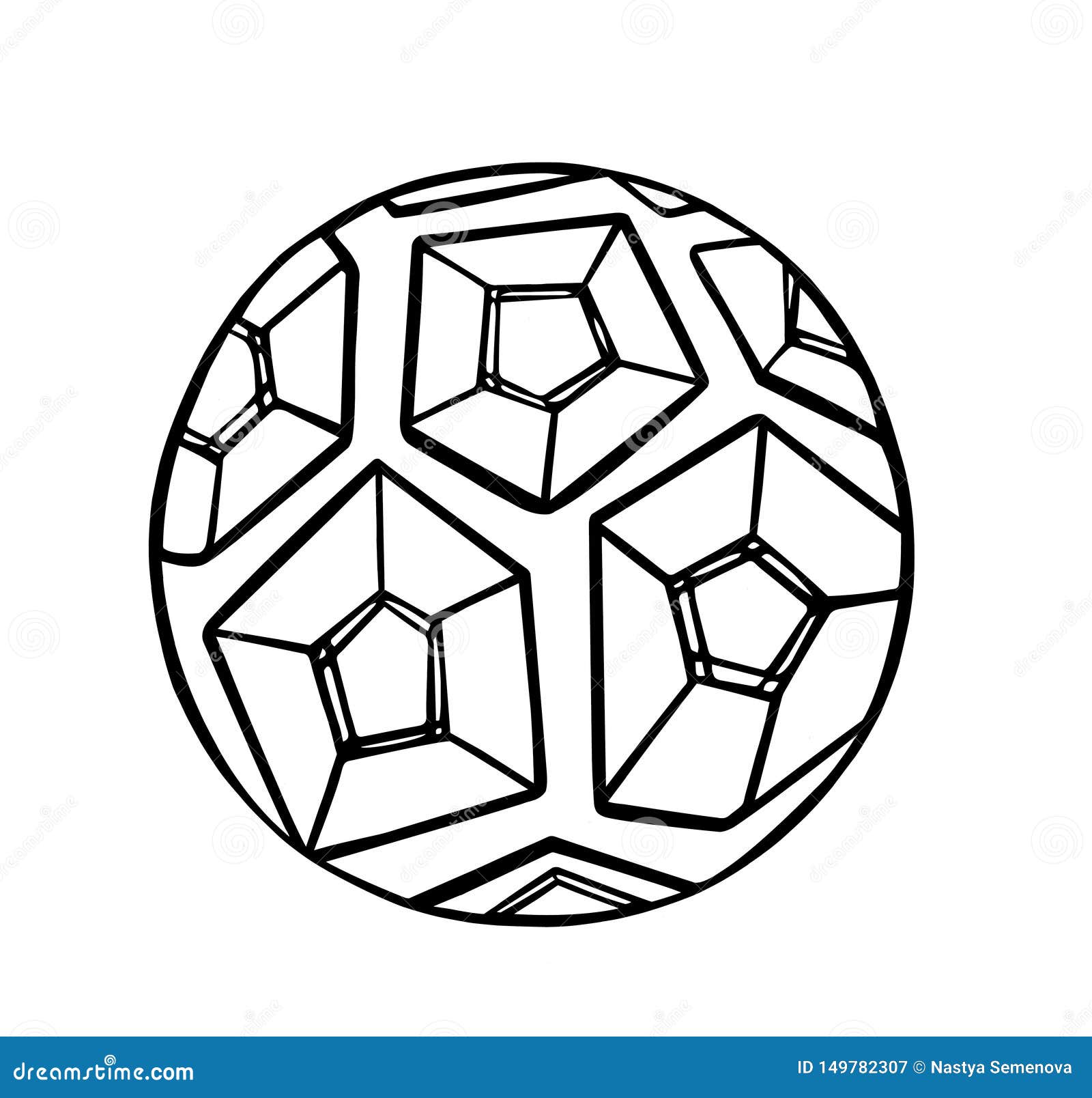 Vector Illustration of the Abstract Contour Soccer Ball Stock Vector ...