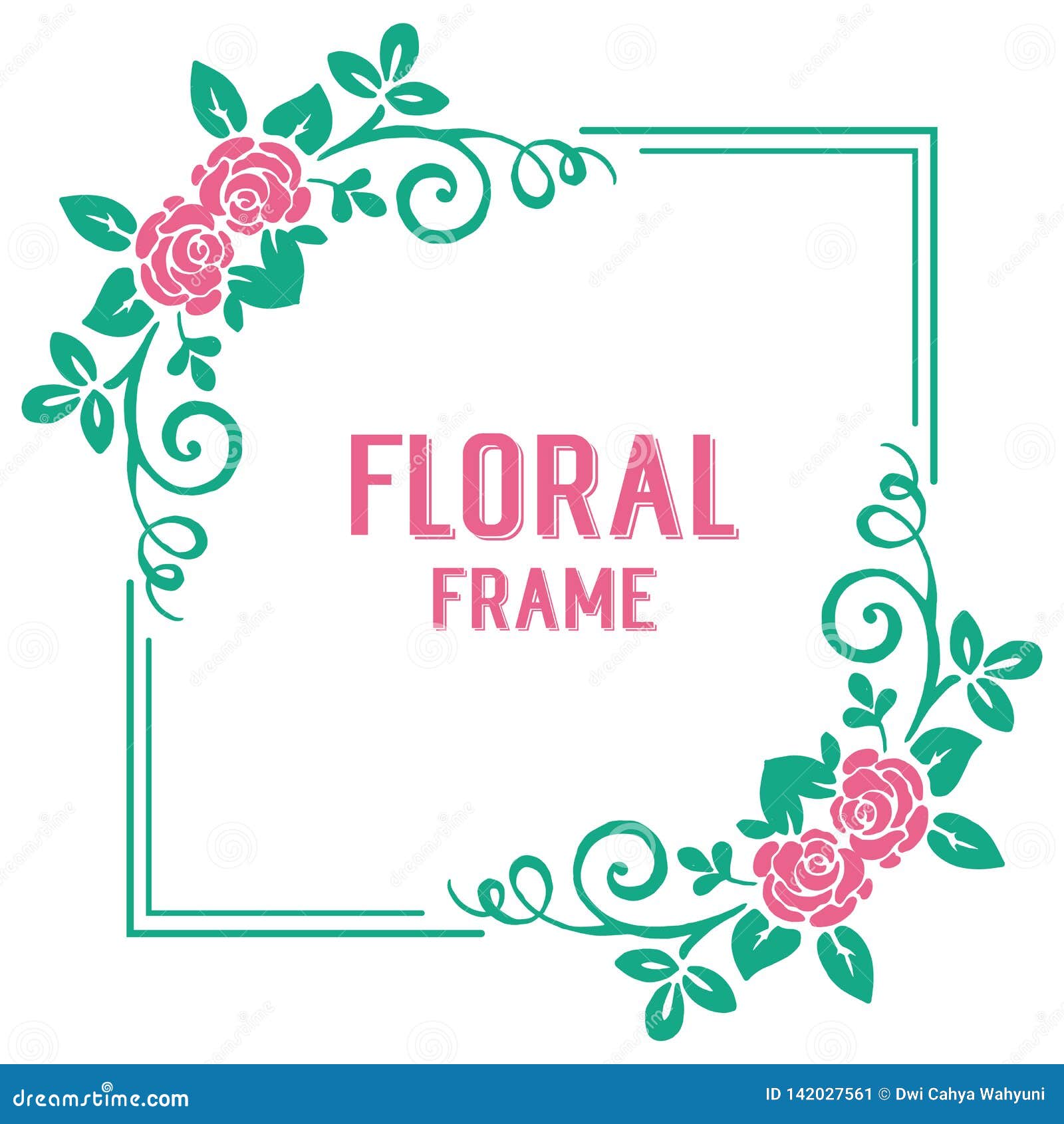 Vector Illustration Abstract Decoration Leaf Flower Frame Stock Vector ...