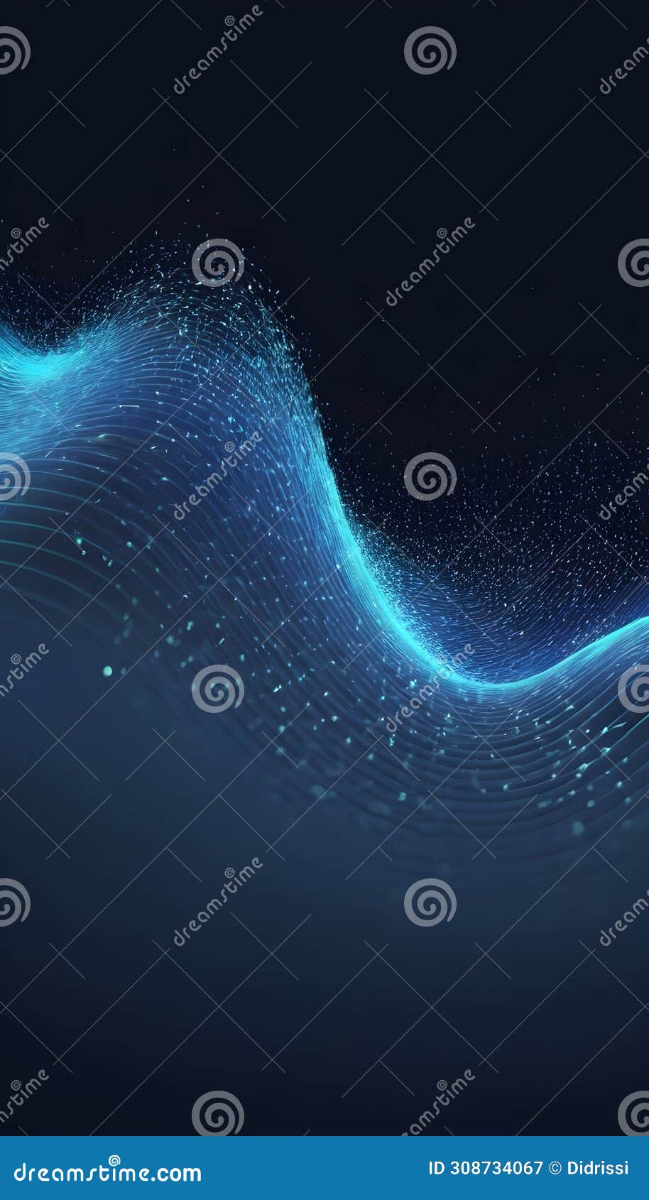 Vector Illustration Abstract Digital Wave of Particles Futuristic Point ...