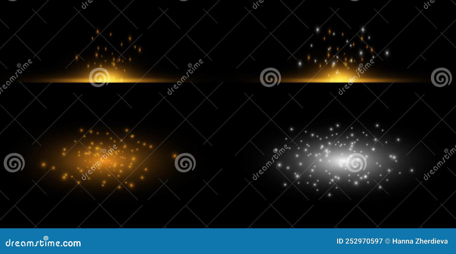 A Set of Stars, Light and Radiance, Rays and Brightness. Stock ...