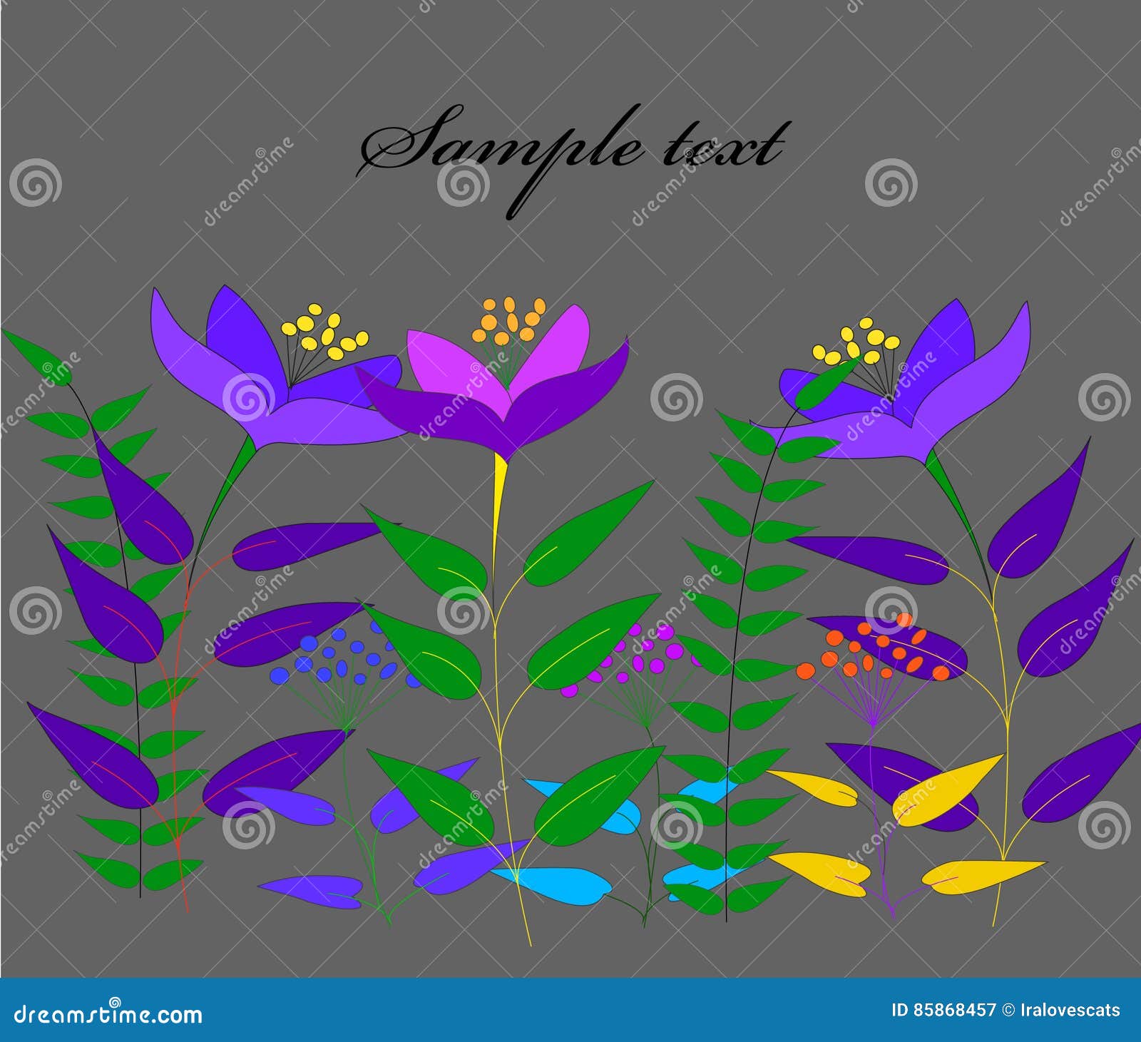 Vector Illustration of Abstract Flowers Stock Illustration ...