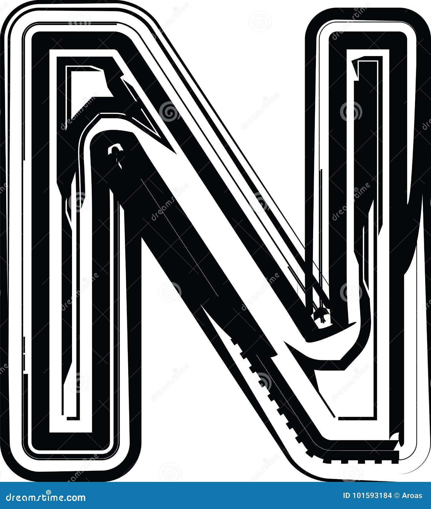 Abstract Letter N stock vector. Illustration of letter - 101593184