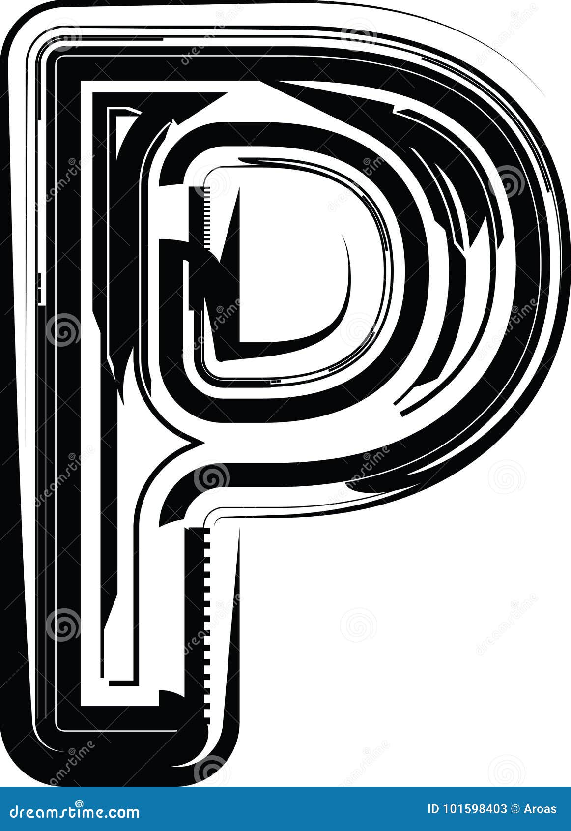 Abstract Letter P stock vector. Illustration of element - 101598403