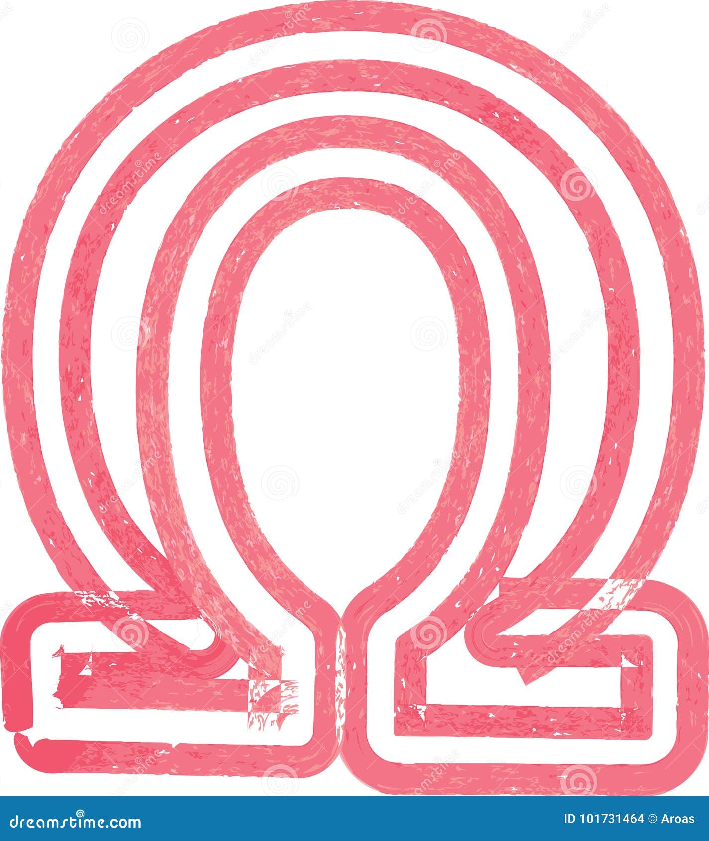 Abstract Omega Symbol Made with Red Marker Stock Vector - Illustration ...