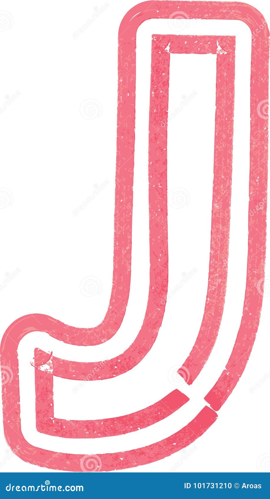 Capital Letter J Drawing with Red Marker Stock Vector - Illustration of ...