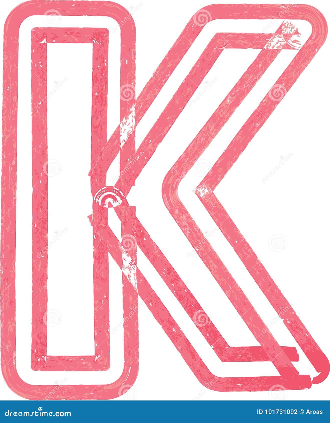 Capital Letter K Drawing with Red Marker Stock Vector - Illustration of ...