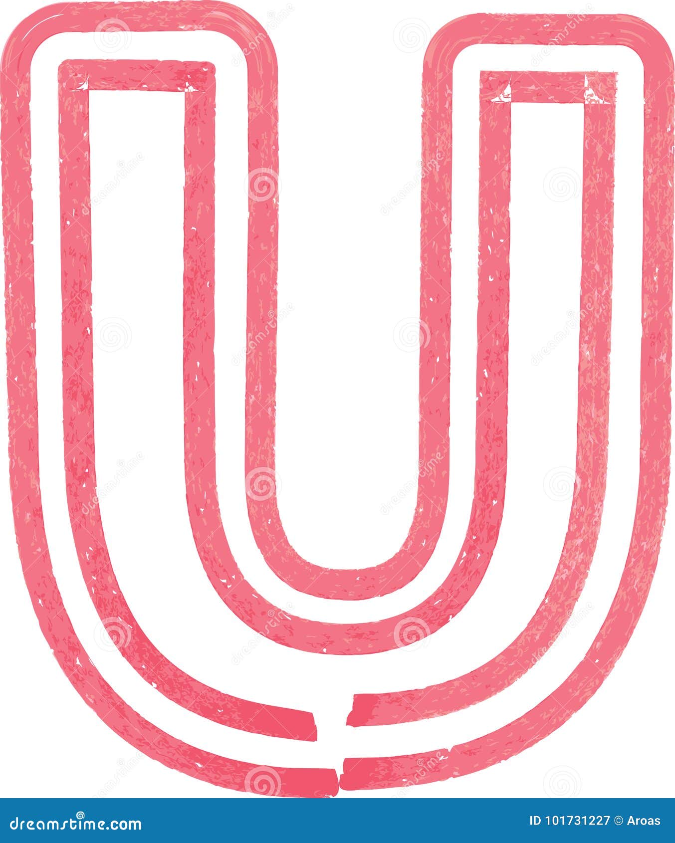 Capital Letter U Drawing with Red Marker Stock Vector - Illustration of ...