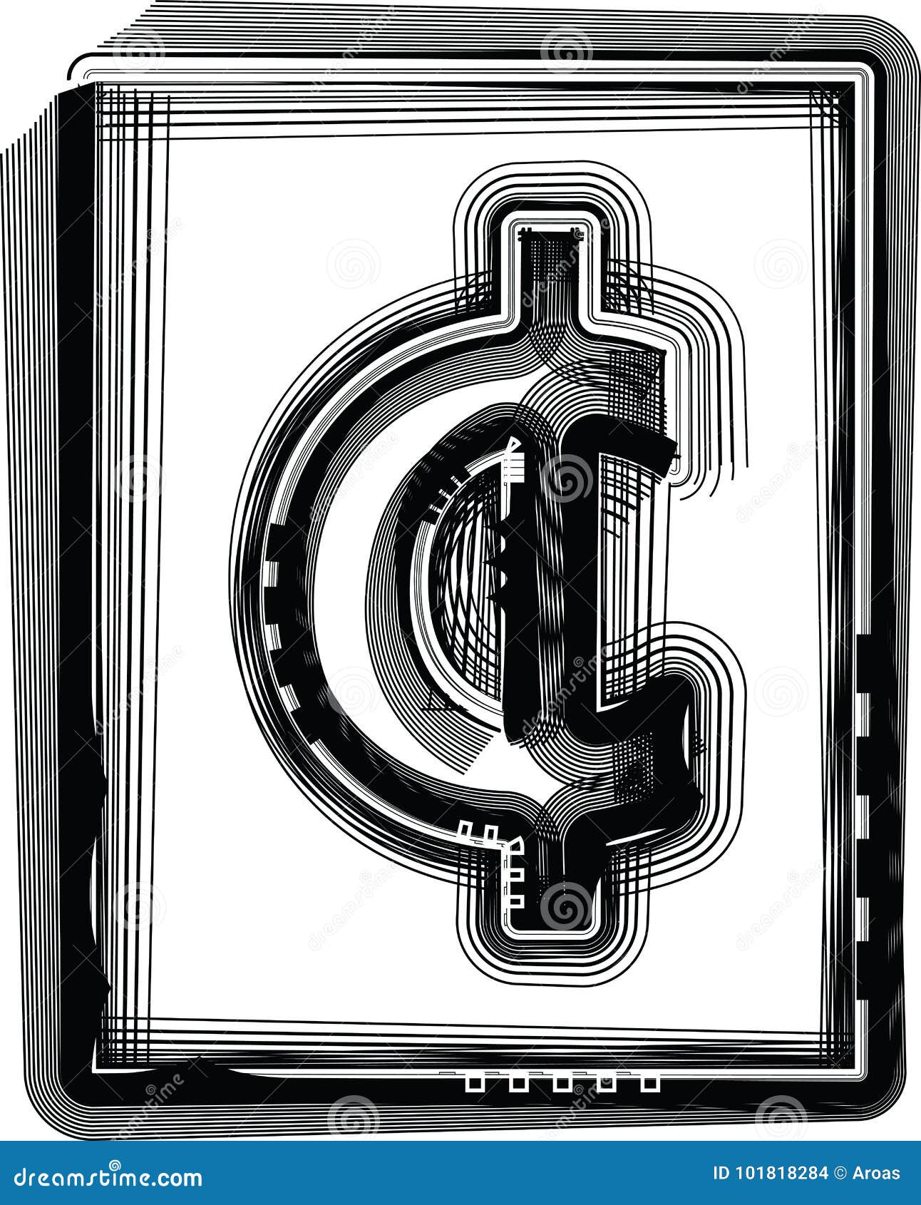 Cent Striped Symbol stock vector. Illustration of market - 101818284