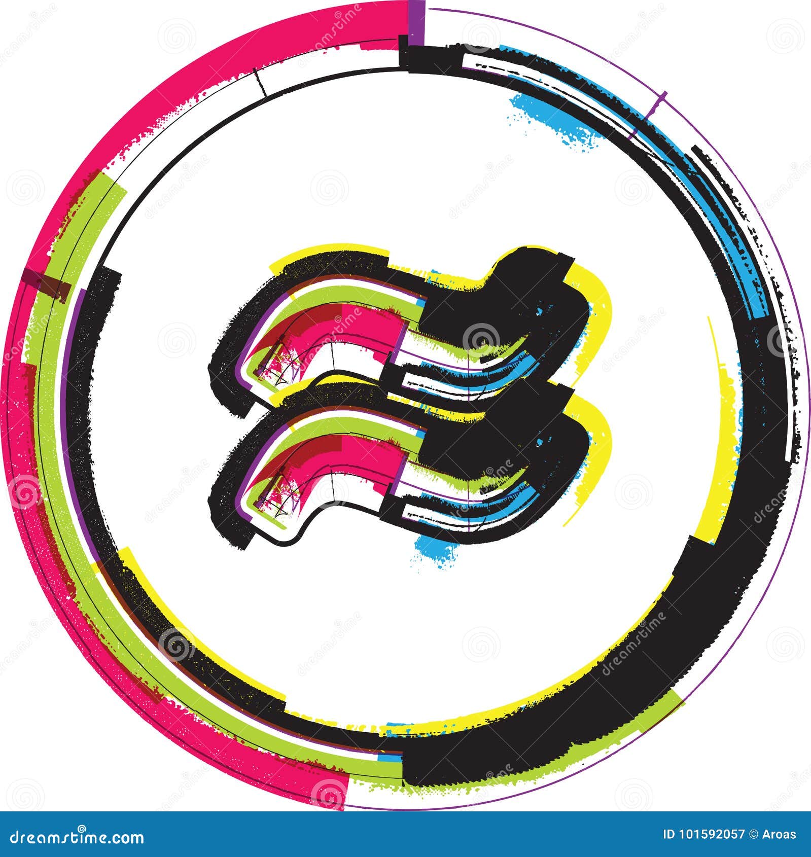 Colorful Grunge Symbol stock vector. Illustration of drawn - 101592057
