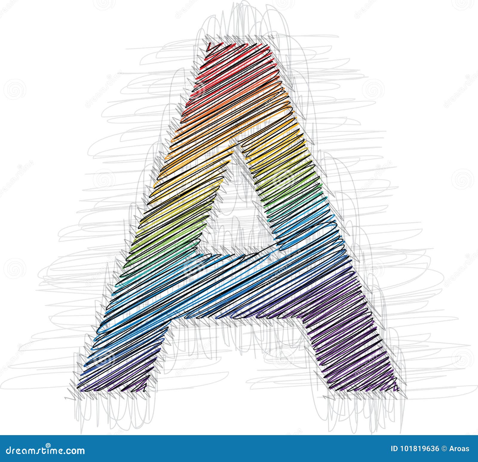 Hand draw font LETTER a stock vector. Illustration of scratch - 101819636