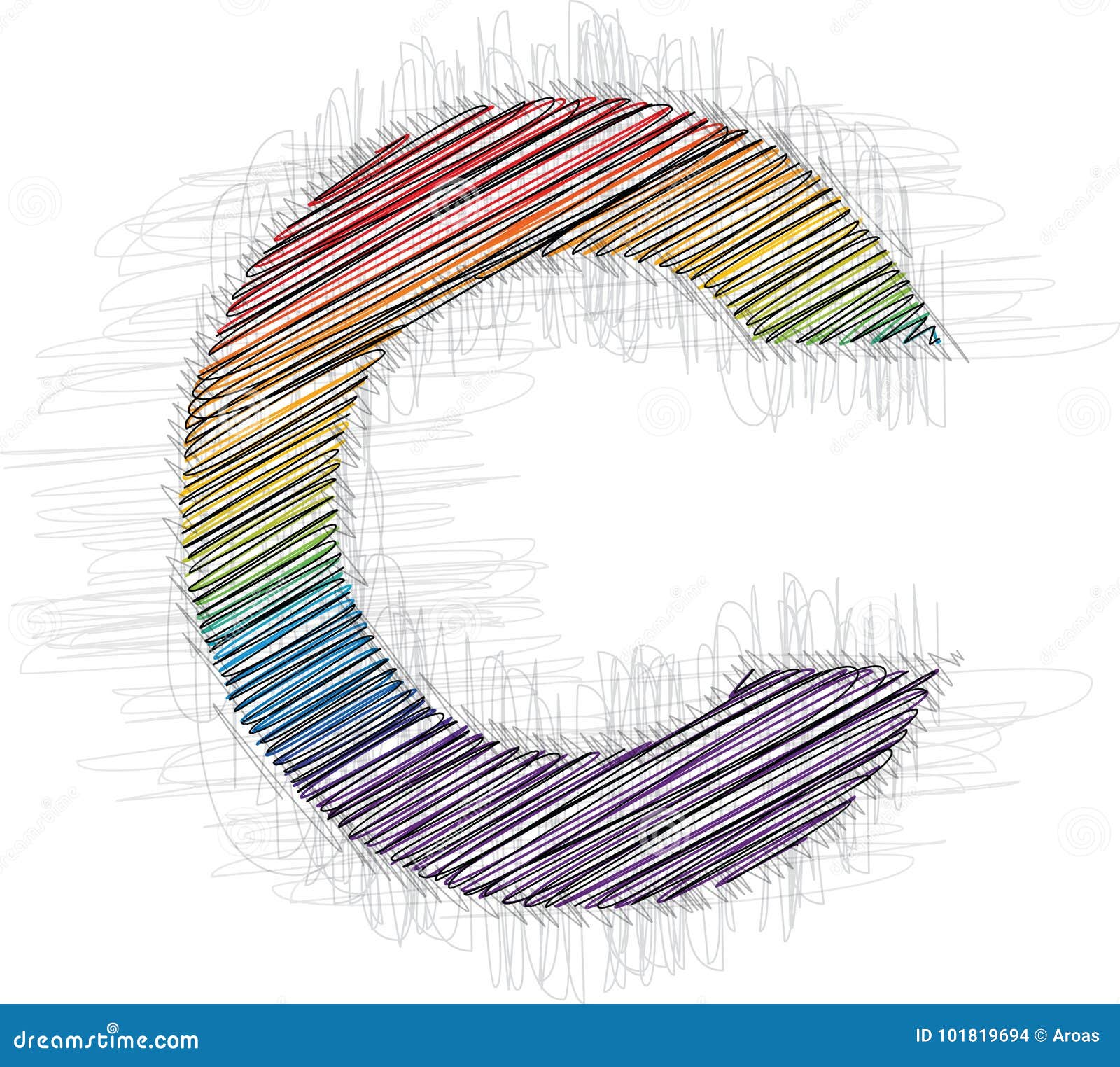 Hand draw font LETTER C stock vector. Illustration of draw - 101819694