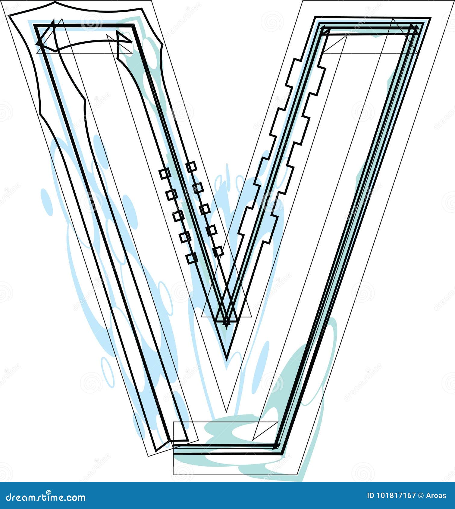 Font illustration letter V stock vector. Illustration of design - 101817167