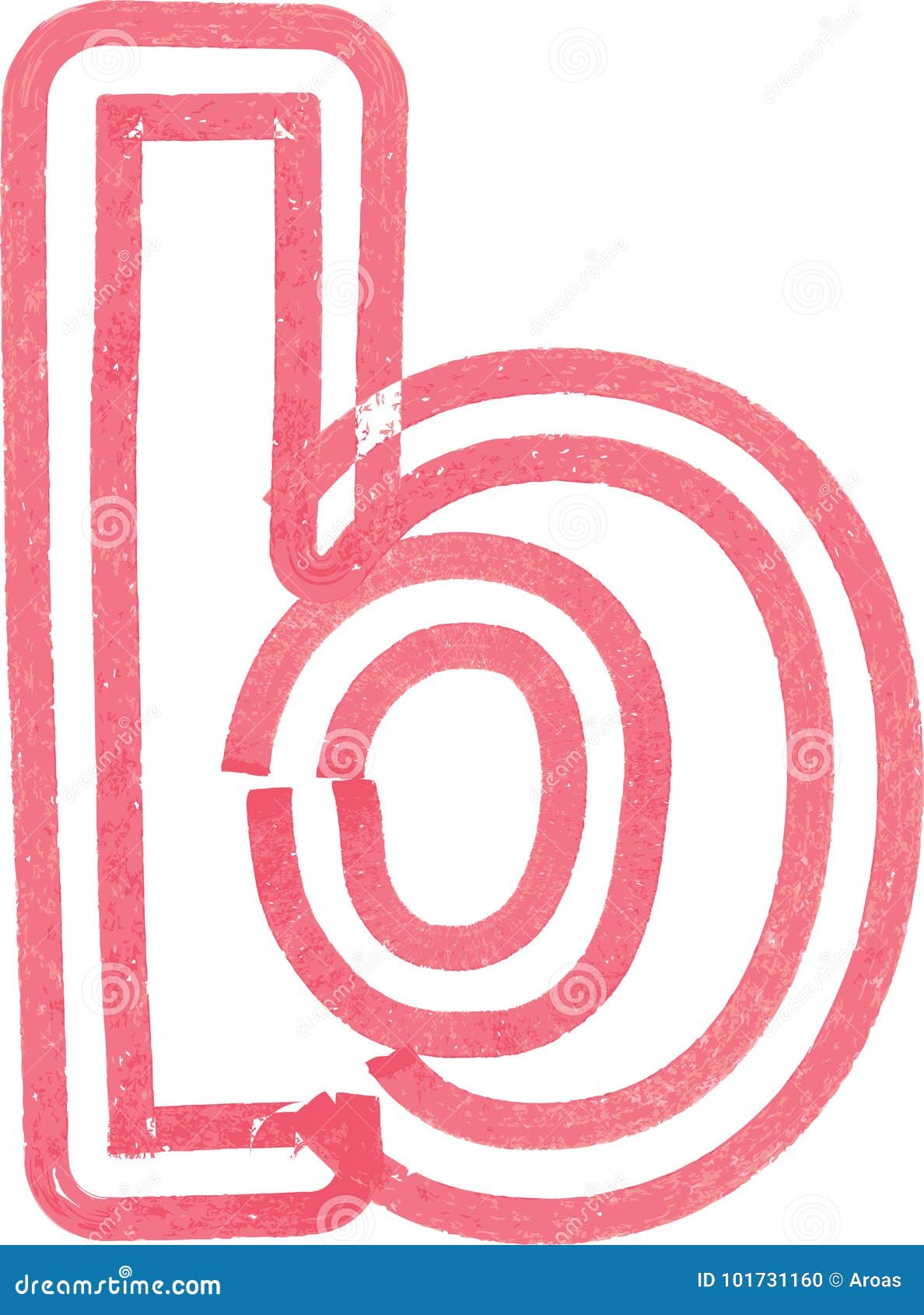Lowercase Letter B Drawing with Red Marker Stock Vector - Illustration ...