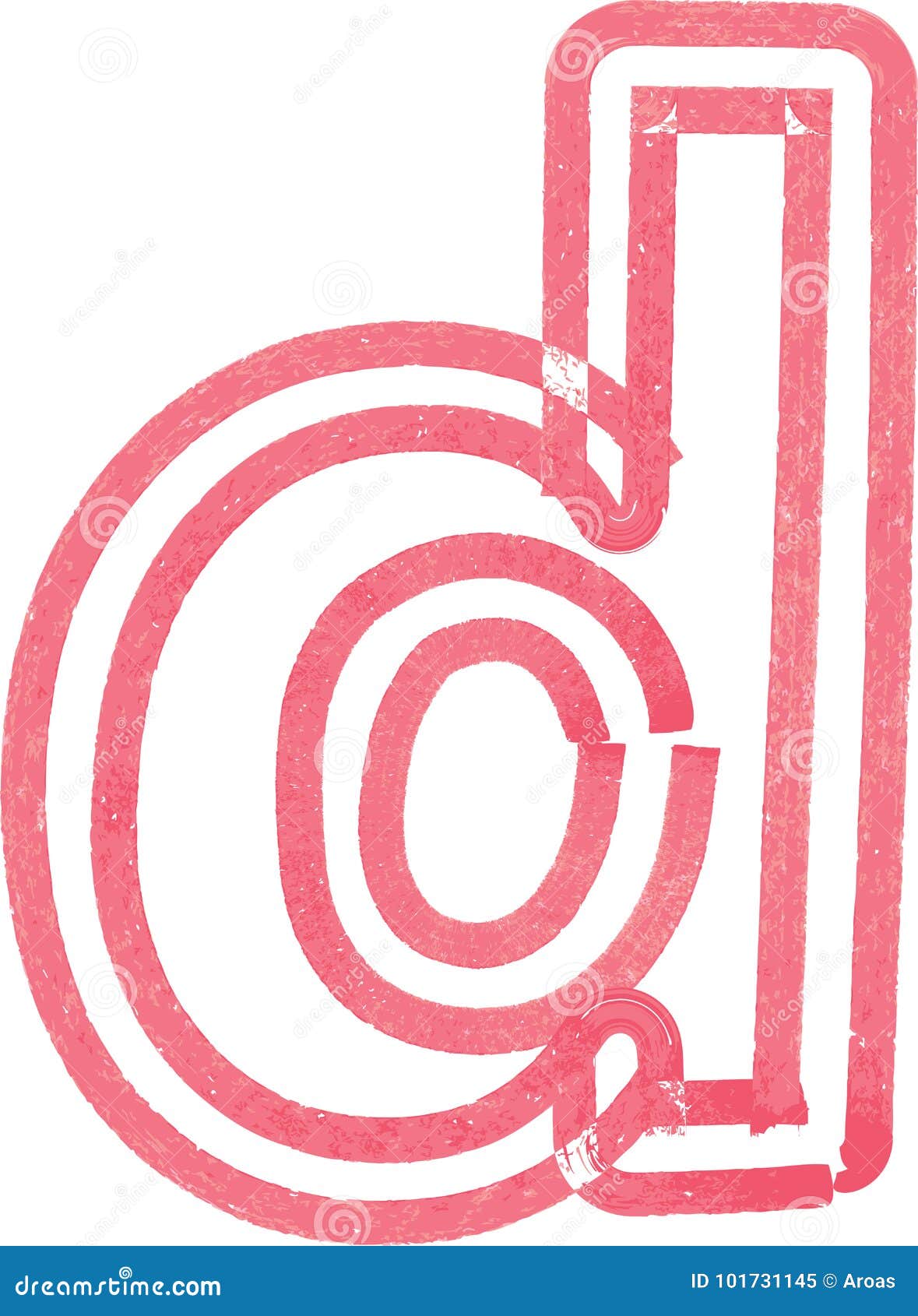 Lowercase Letter D Drawing with Red Marker Stock Vector - Illustration ...
