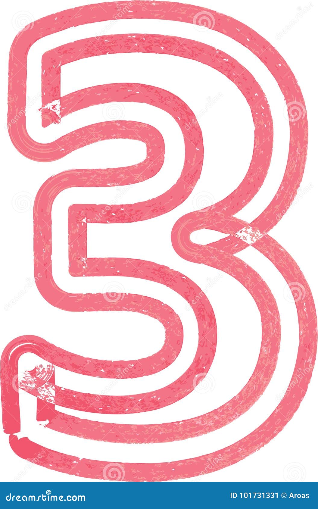 Number 3 Vector Illustration Stock Vector - Illustration of artistic ...