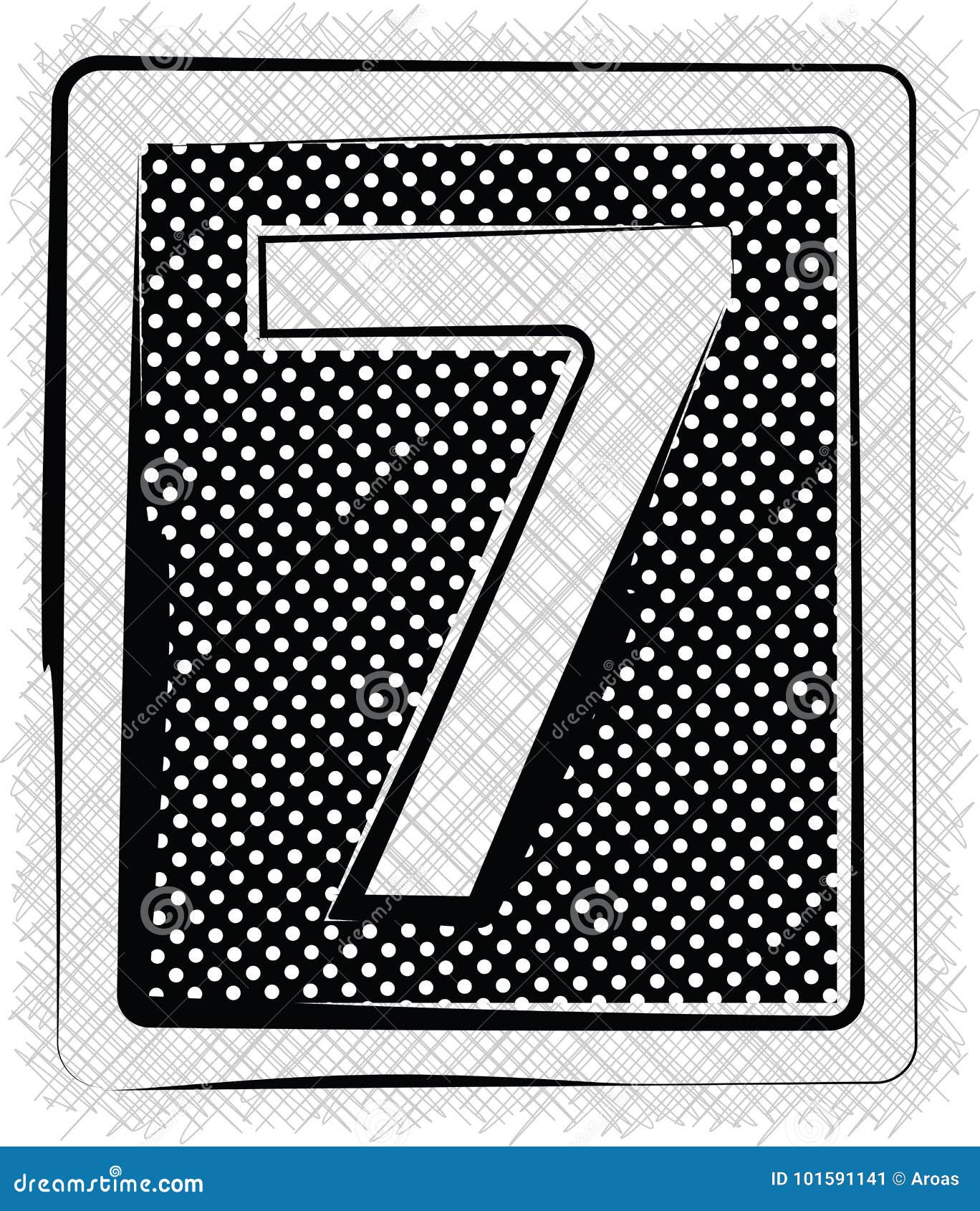 Polka Dot Font NUMBER 7 stock vector. Illustration of lettering - 101591141