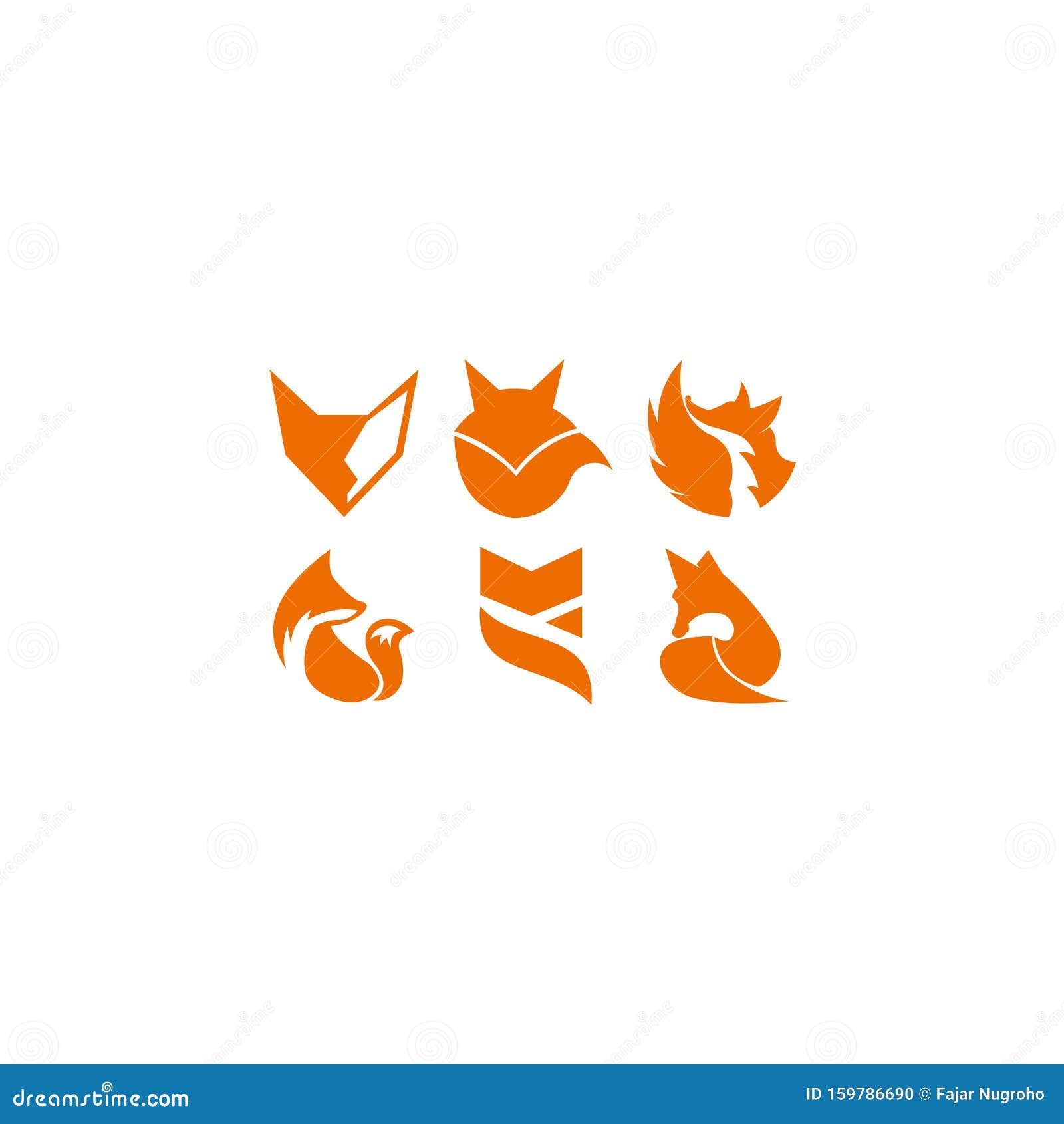 Vector Illustration of Abstract Fox Icon Isolated on a White Background ...