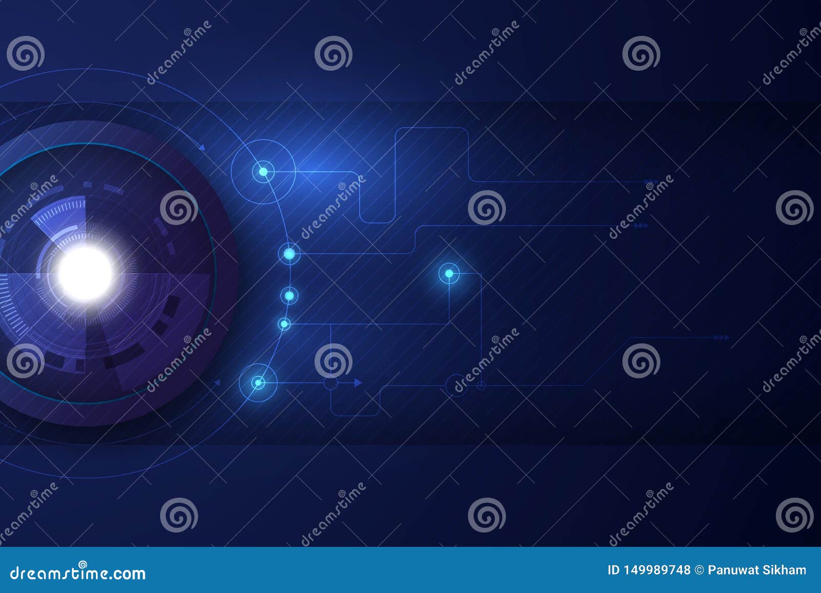 Vector Illustration Abstract Futuristic Eyeball on Circuit Board, High ...