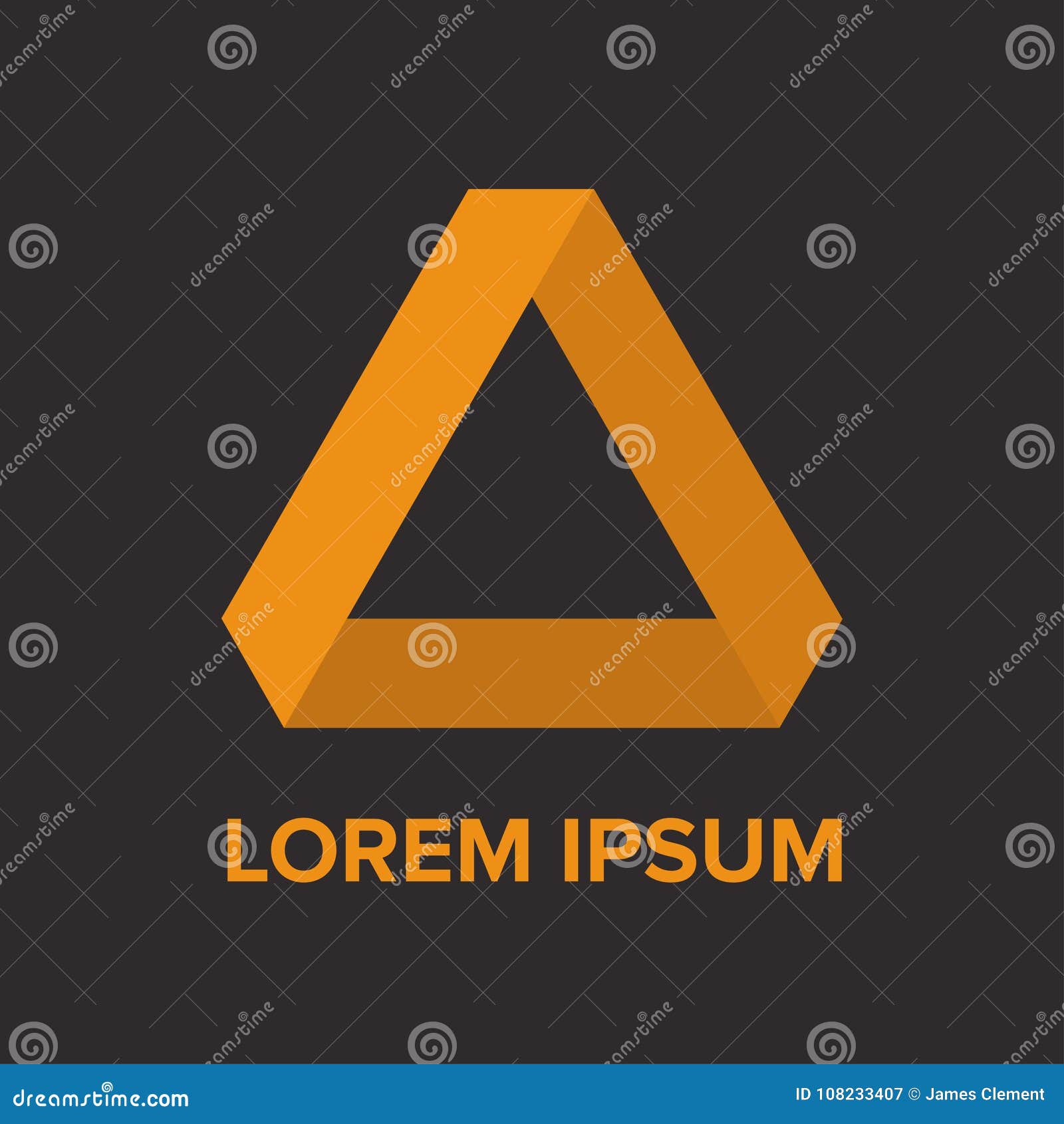 Abstract Gradient Yellow Triangle Logo Stock Illustration