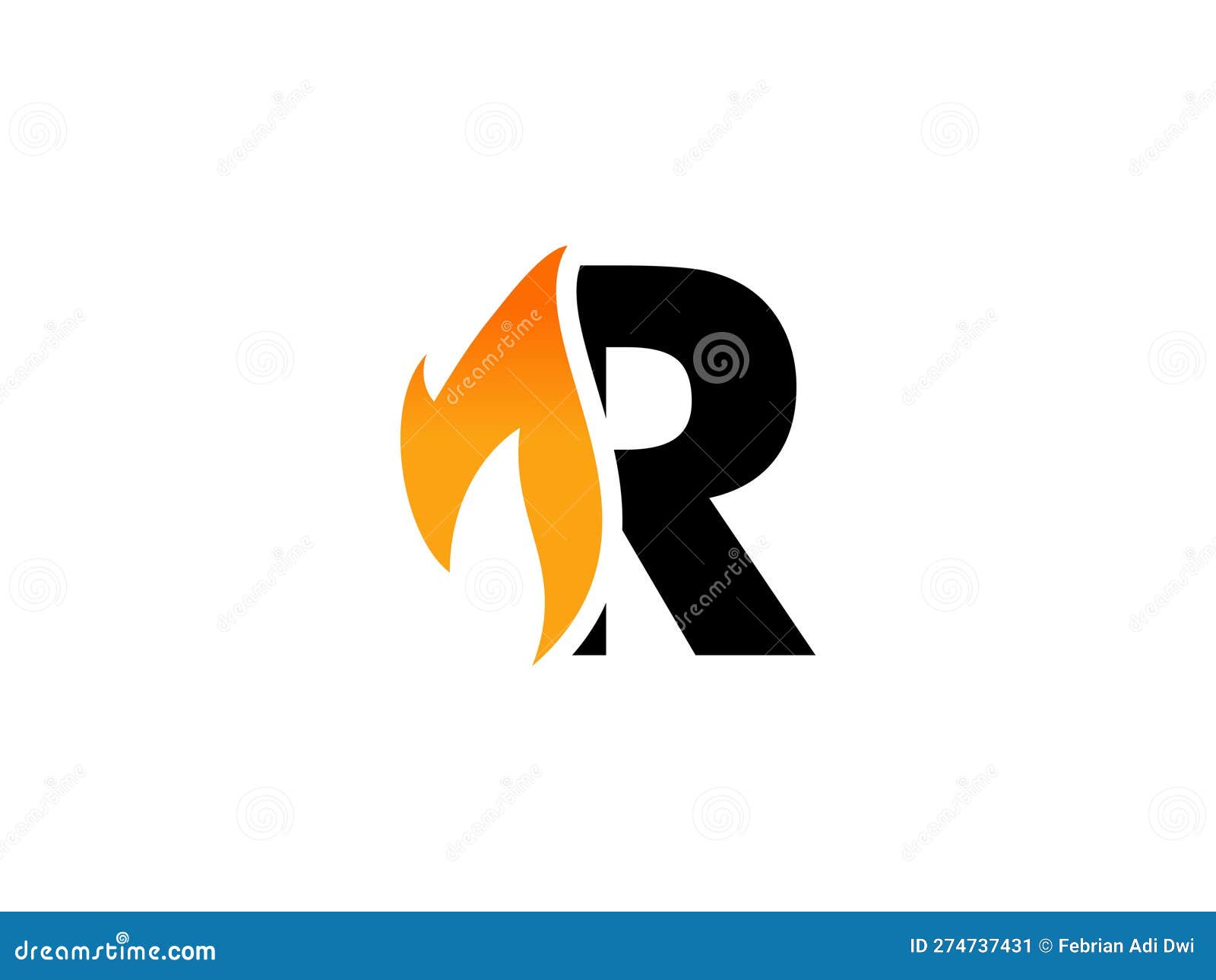 Letter R Logo, Abstract Letter R with Fire Flames Vector Illustration ...