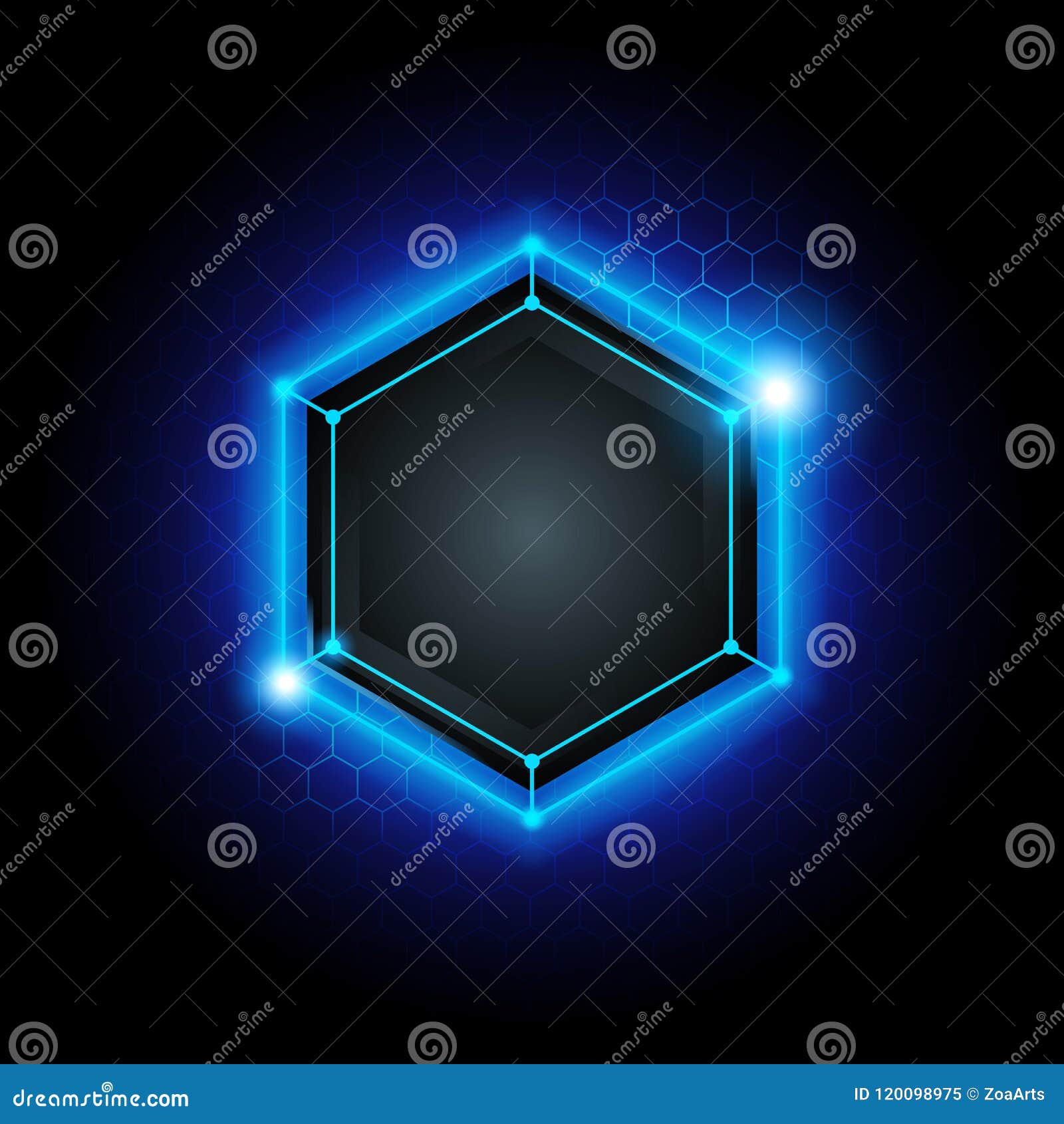 Vector Illustration Abstract Modern Metal Cyber Technology Background ...