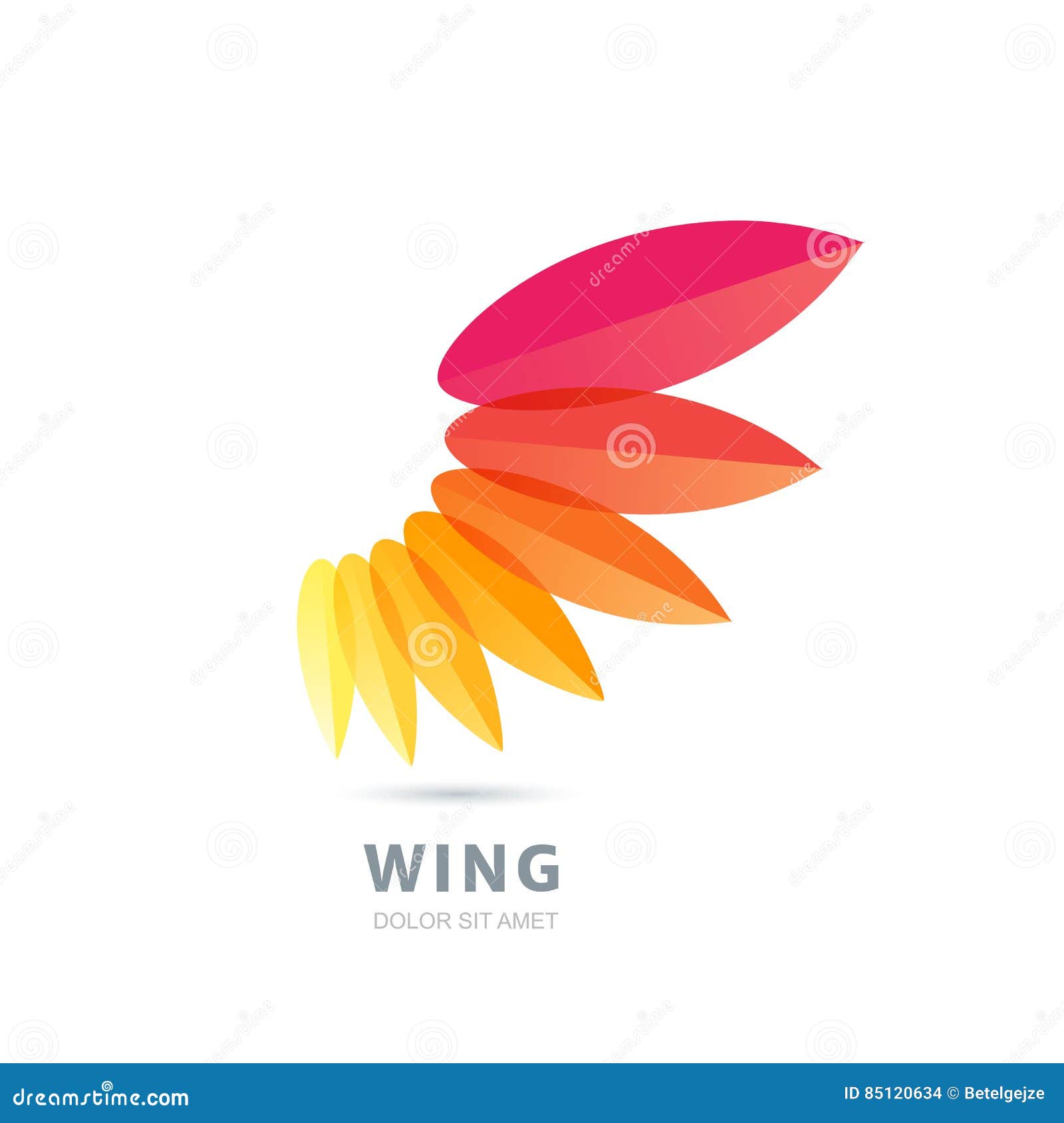 Vector Illustration of Abstract Multicolor Wing. Creative Logo Stock ...