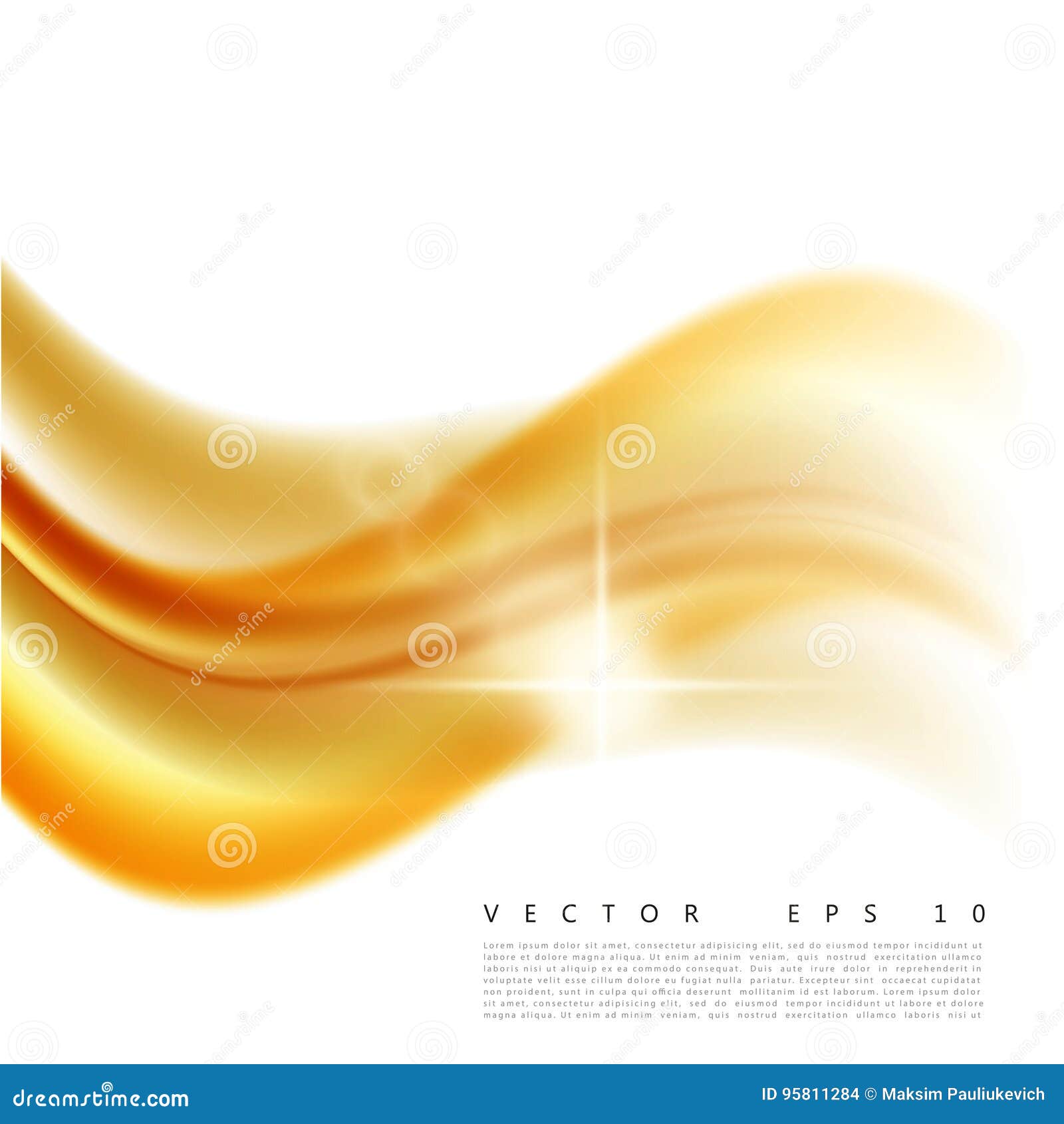 Vector Illustration of an Abstract Orange Wavy Background Stock Vector ...