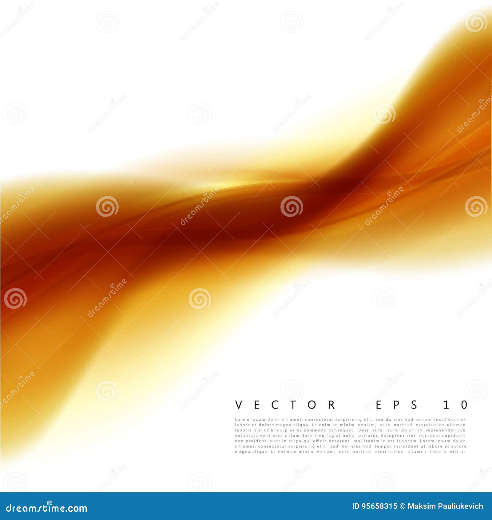 Vector Illustration of an Abstract Orange Wavy Background. a Smooth ...