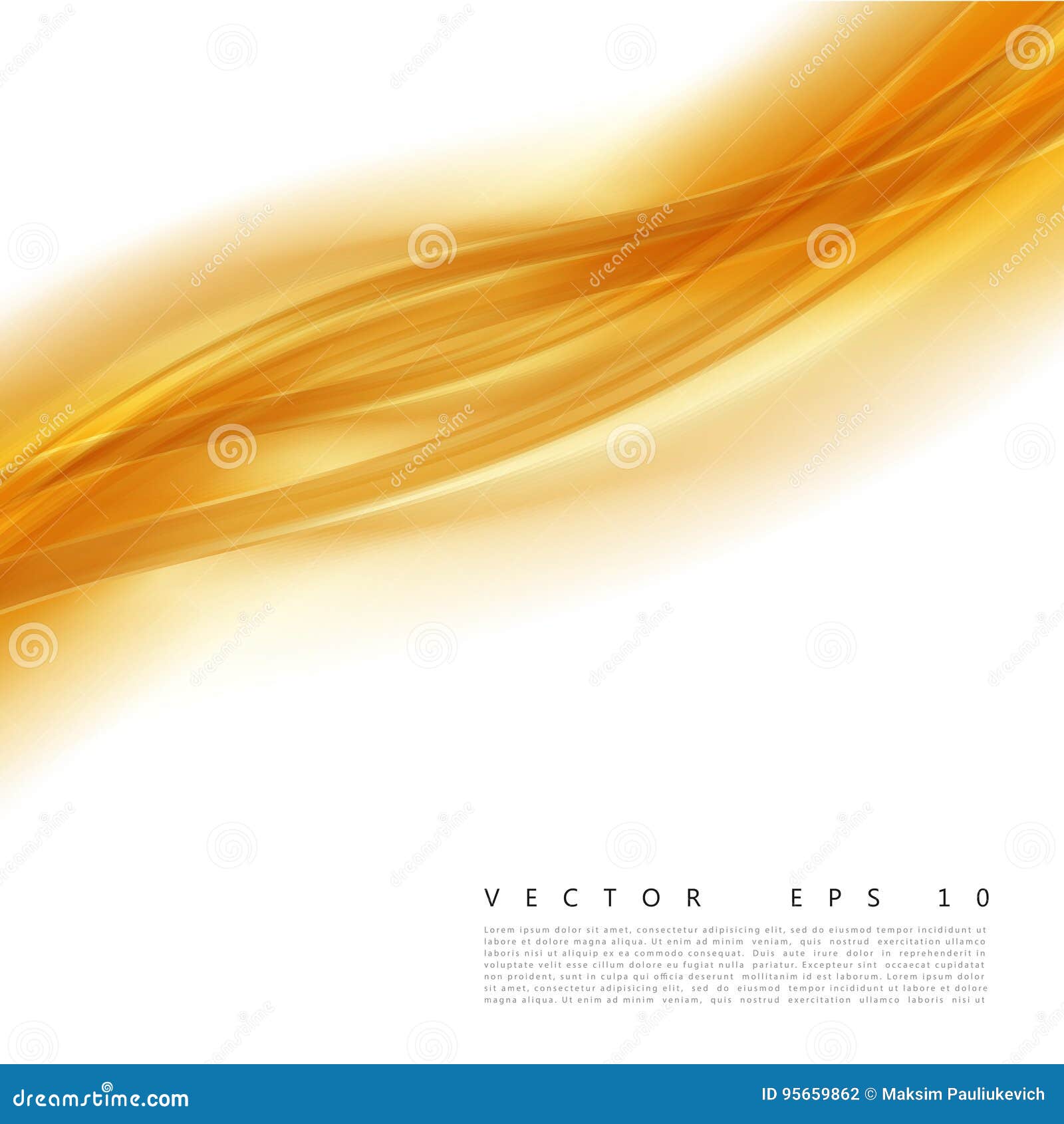 Vector Illustration of an Abstract Orange Wavy Background, Smooth ...