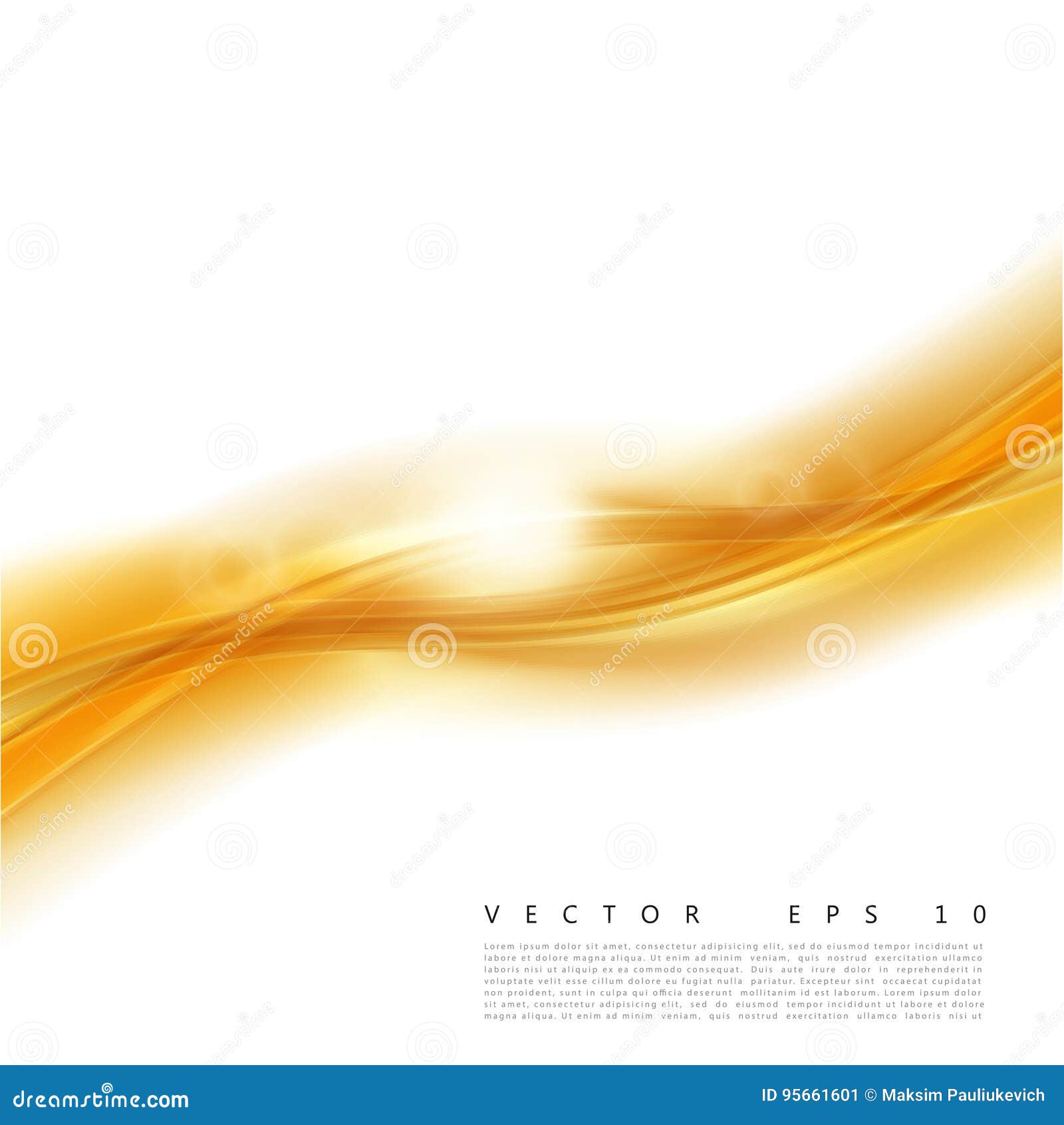 Vector Illustration of an Abstract Orange Wavy Background, Smooth ...