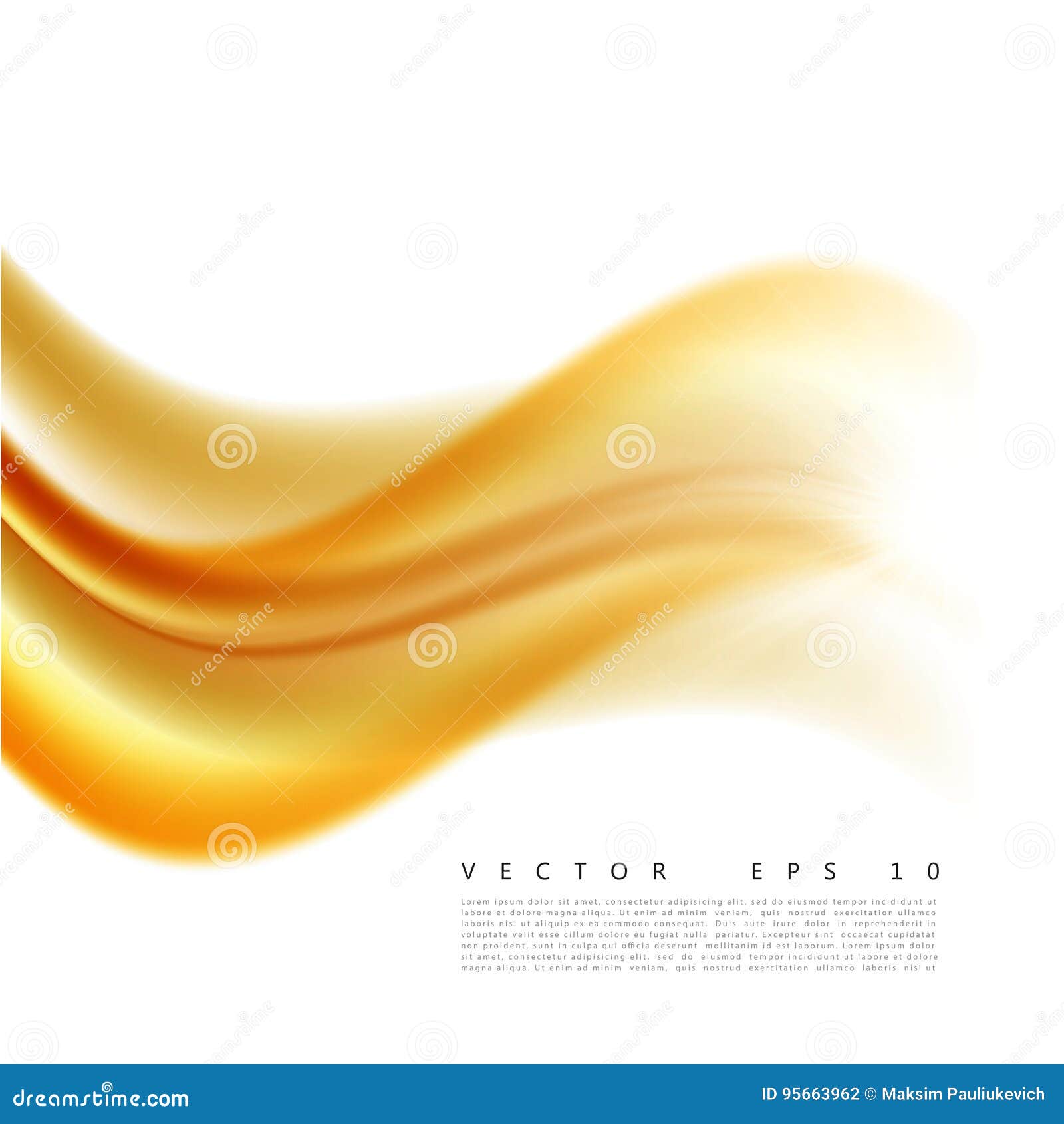 Vector Illustration of an Abstract Orange Wavy Background, Smooth ...