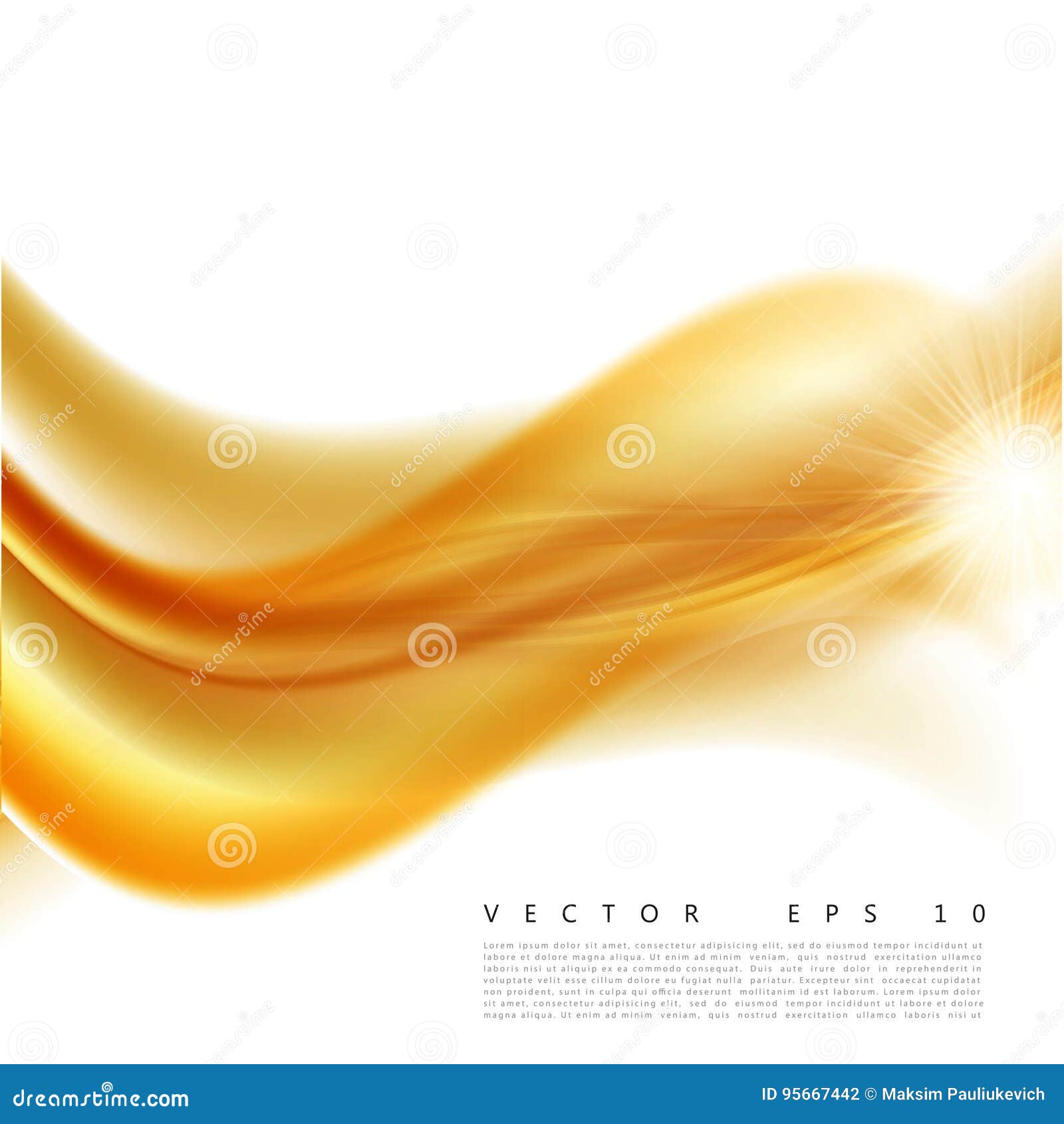 Vector Illustration of an Abstract Orange Wavy Background, Smooth ...